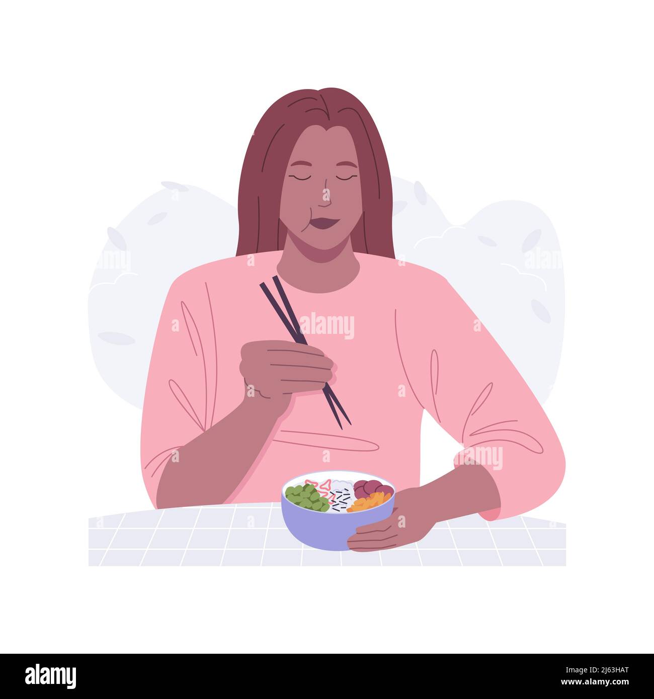 Poke bowls isolated cartoon vector illustrations Stock Vector Image ...