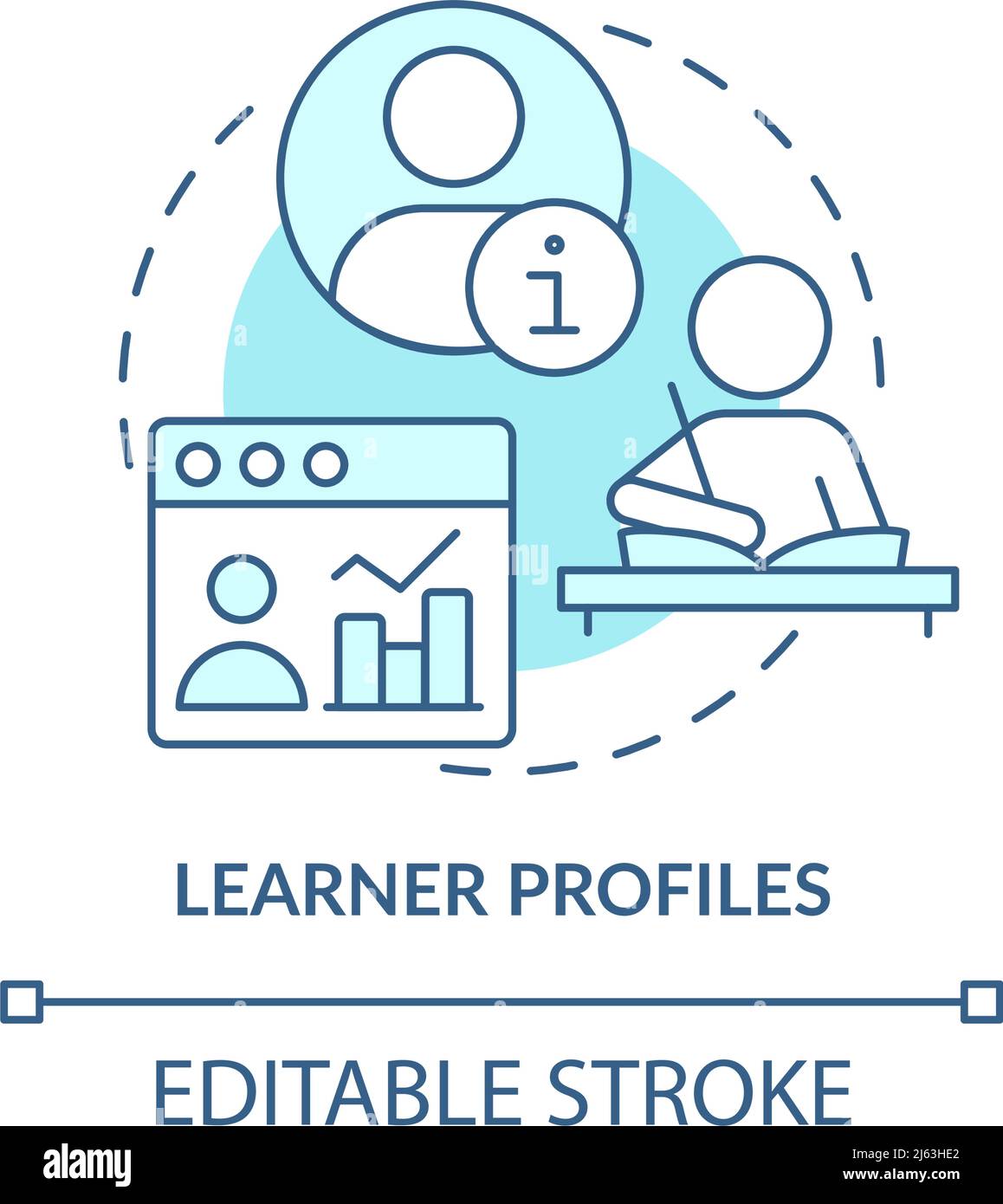 Learner profiles turquoise concept icon Stock Vector Image & Art - Alamy