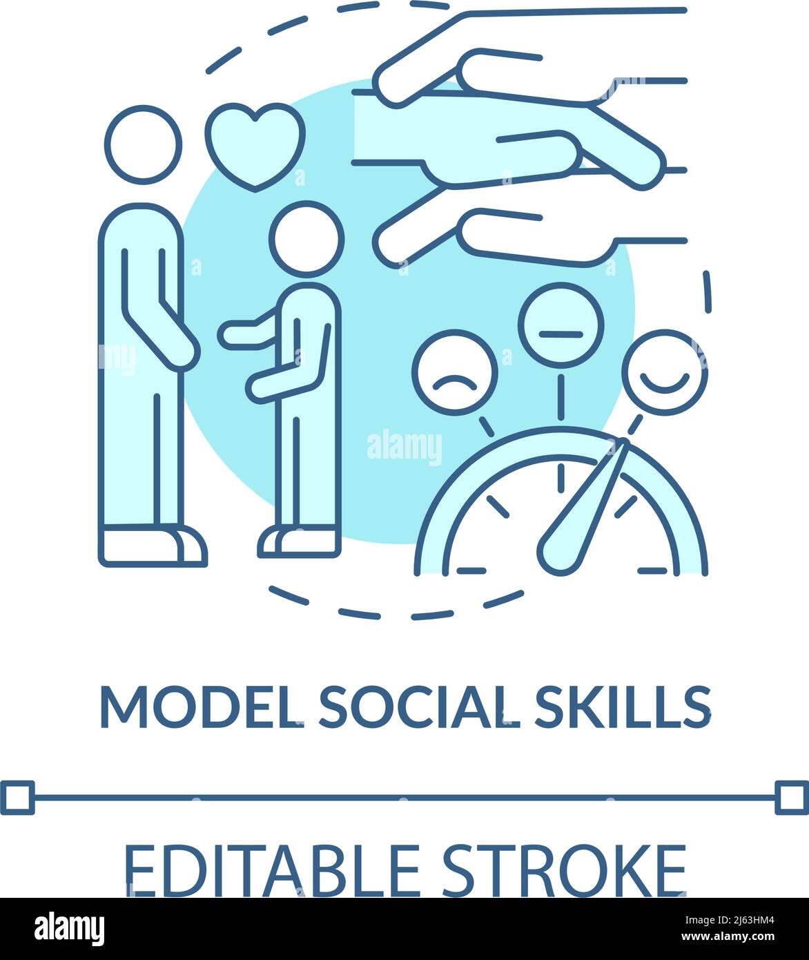 Model social skills turquoise concept icon Stock Vector Image & Art - Alamy