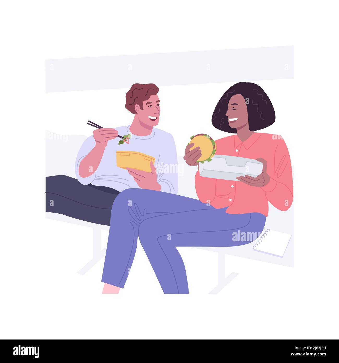 Lunch time isolated cartoon vector illustrations Stock Vector Image ...