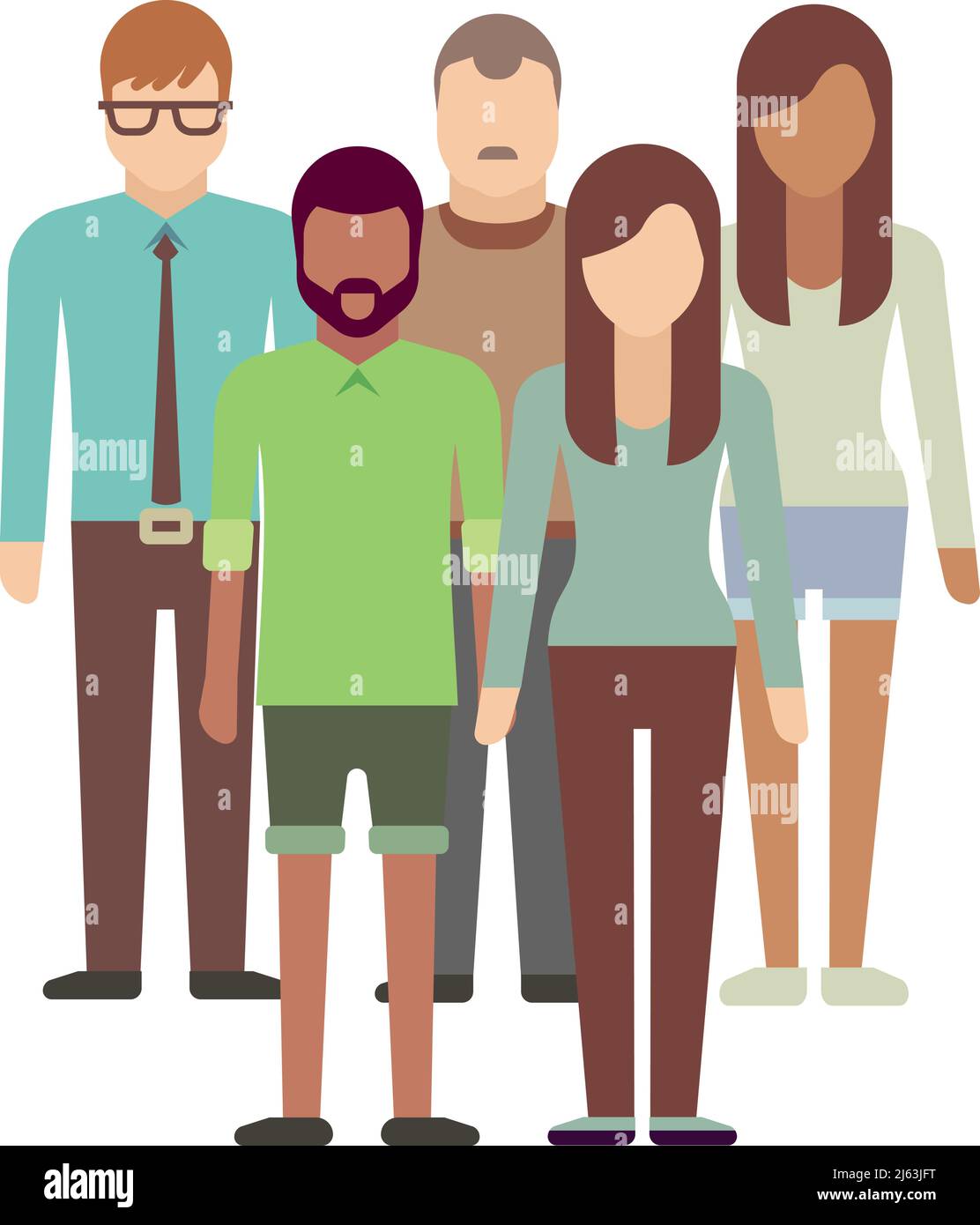 Family standing. Different people together. Human crowd Stock Vector ...