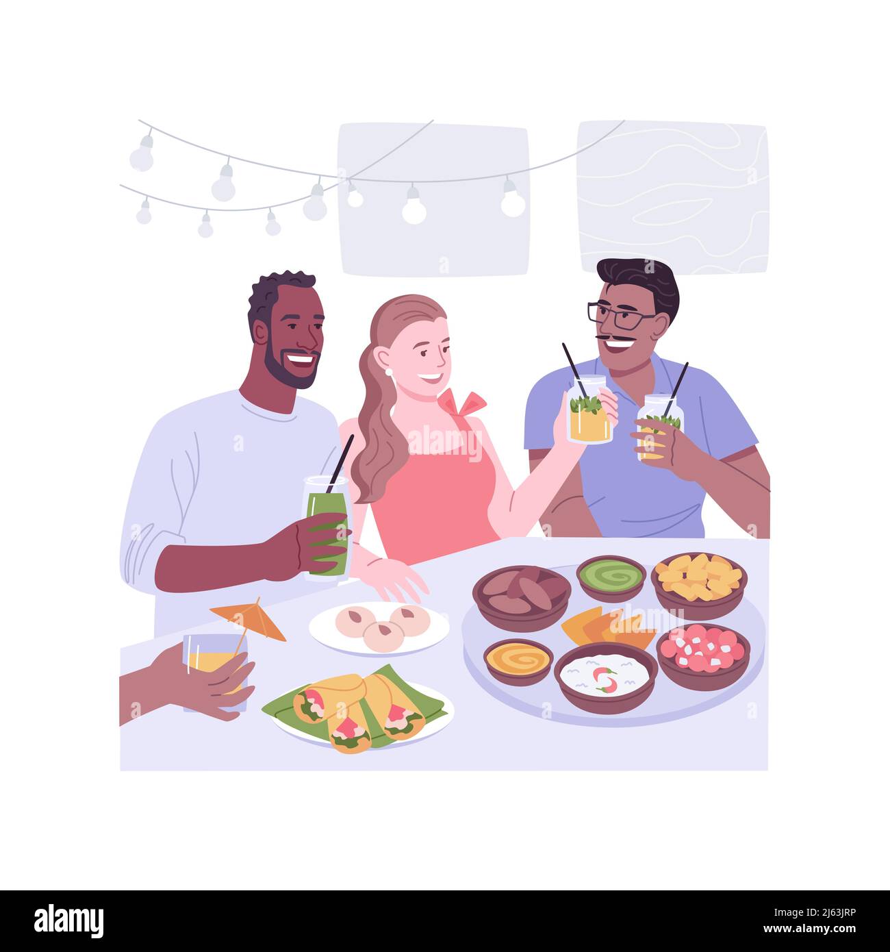 Indian restaurant isolated cartoon vector illustrations Stock Vector ...