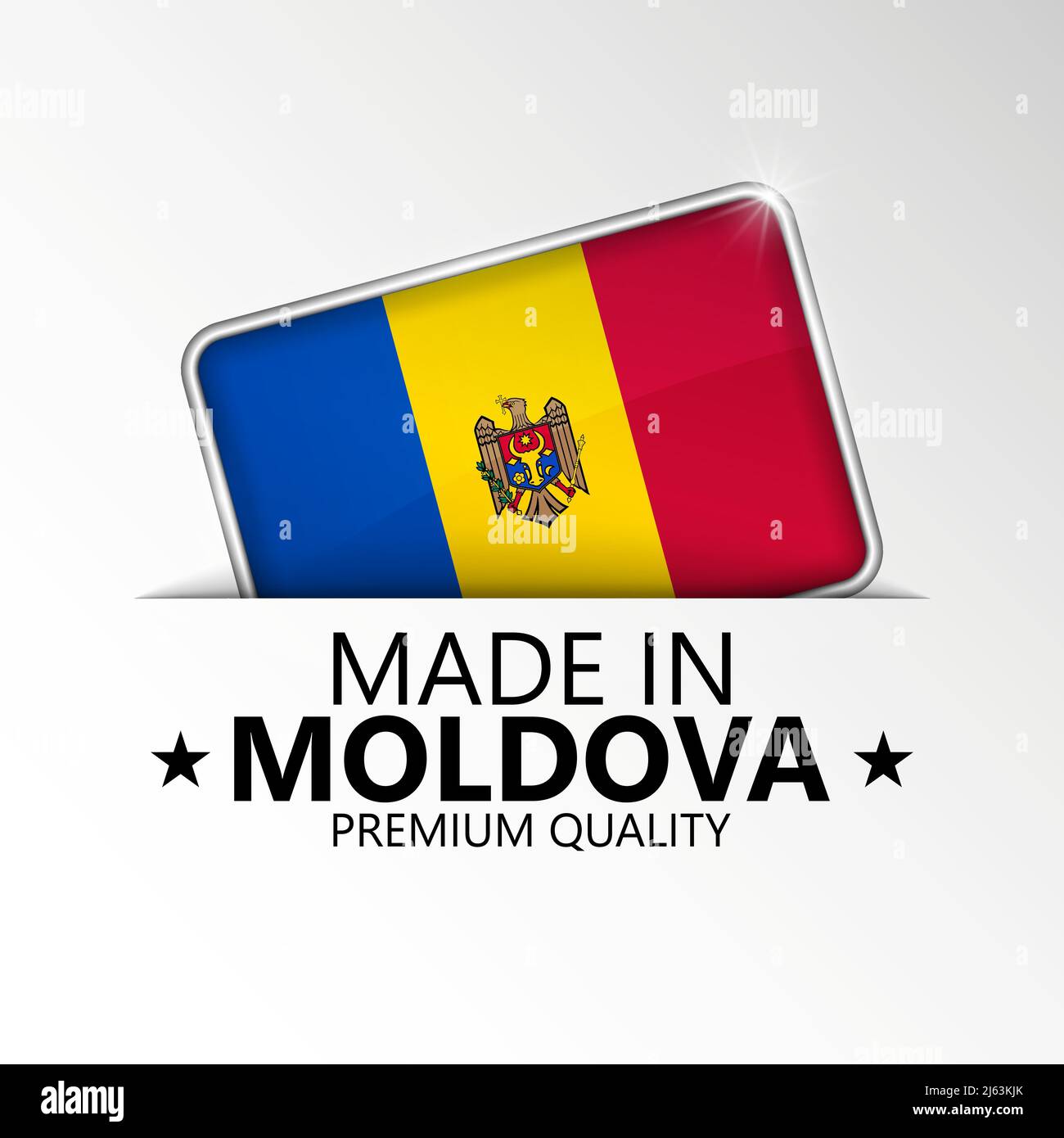 Made in Moldova graphic and label. Element of impact for the use you ...