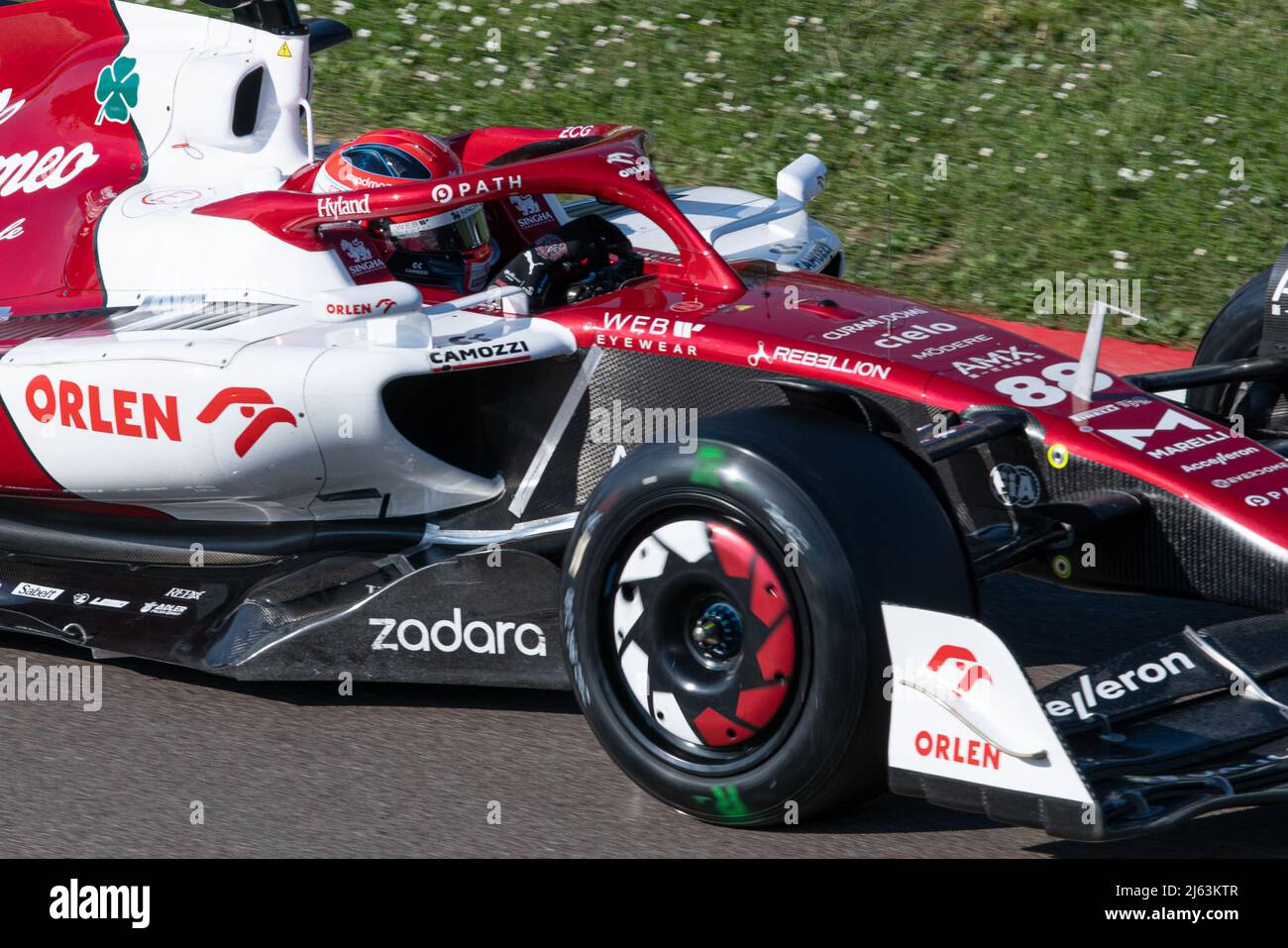 Imola (Bo), Italy. 27 April, 2022. Robert Kubica of Alfa Romeo during ...