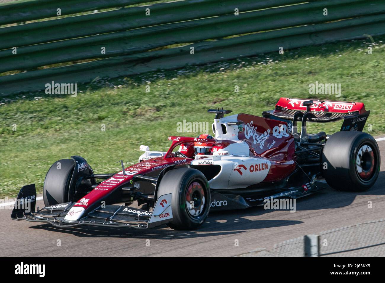 Imola (Bo), Italy. 27 April, 2022. Robert Kubica of Alfa Romeo during ...
