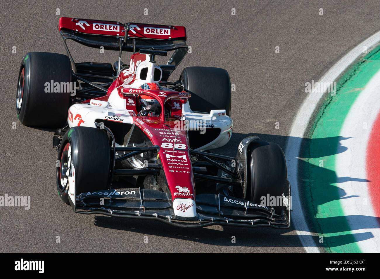 Imola (Bo), Italy. 27 April, 2022. Robert Kubica of Alfa Romeo during ...