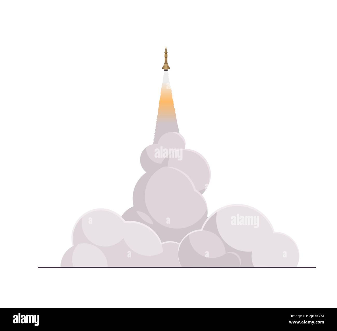 ballistic missile launching rocket successfully launched Stock Vector ...