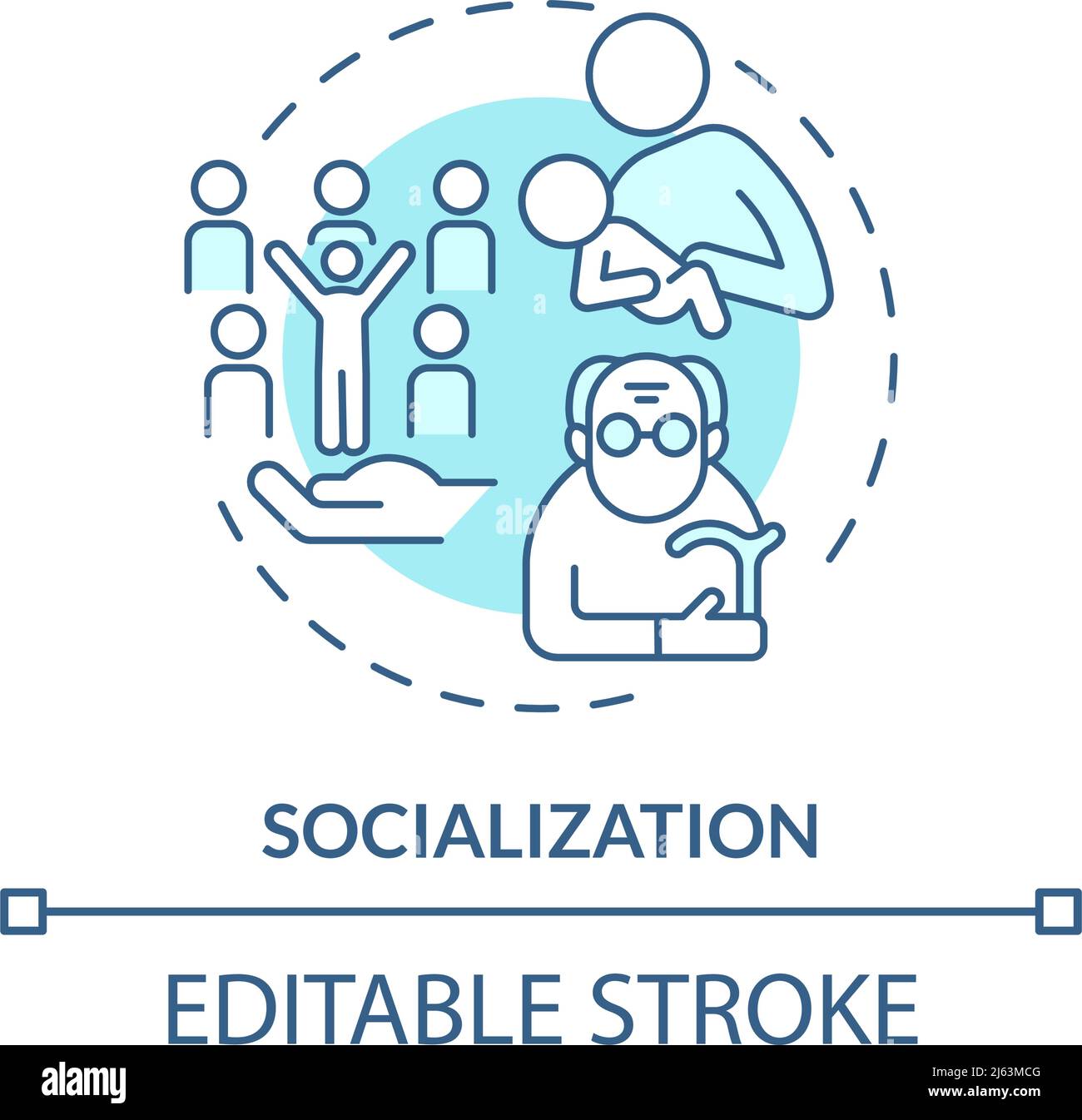 Socialization turquoise concept icon Stock Vector Image & Art - Alamy