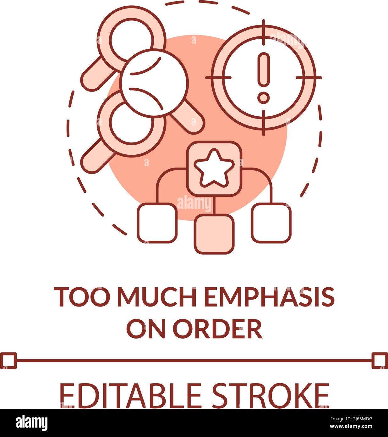 Too much emphasis on order red concept icon Stock Vector Image & Art ...