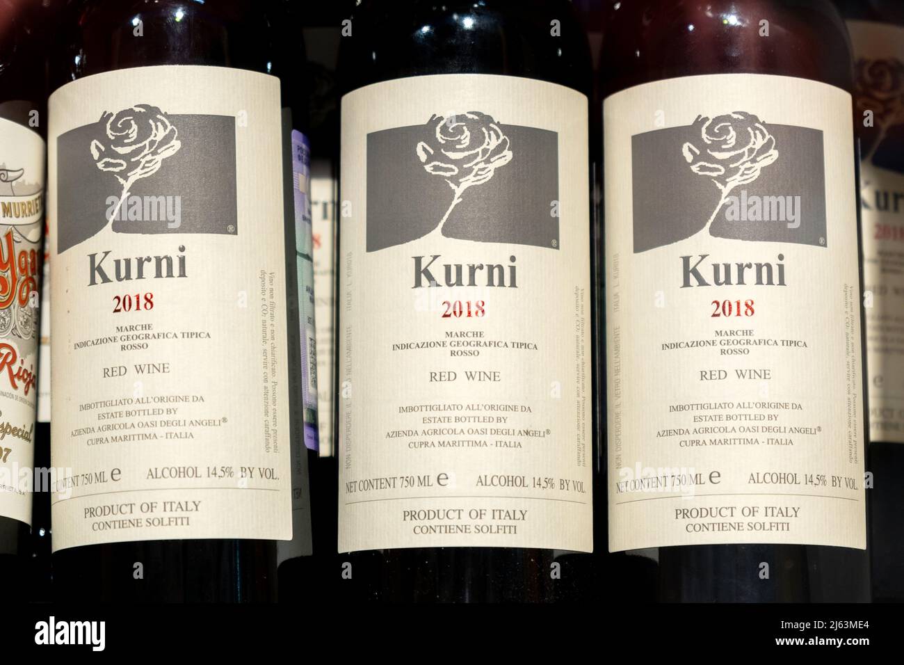 Tyumen, Russia-April 13, 2022: Kurni red semi sweet logo, 2018, Oasi ...