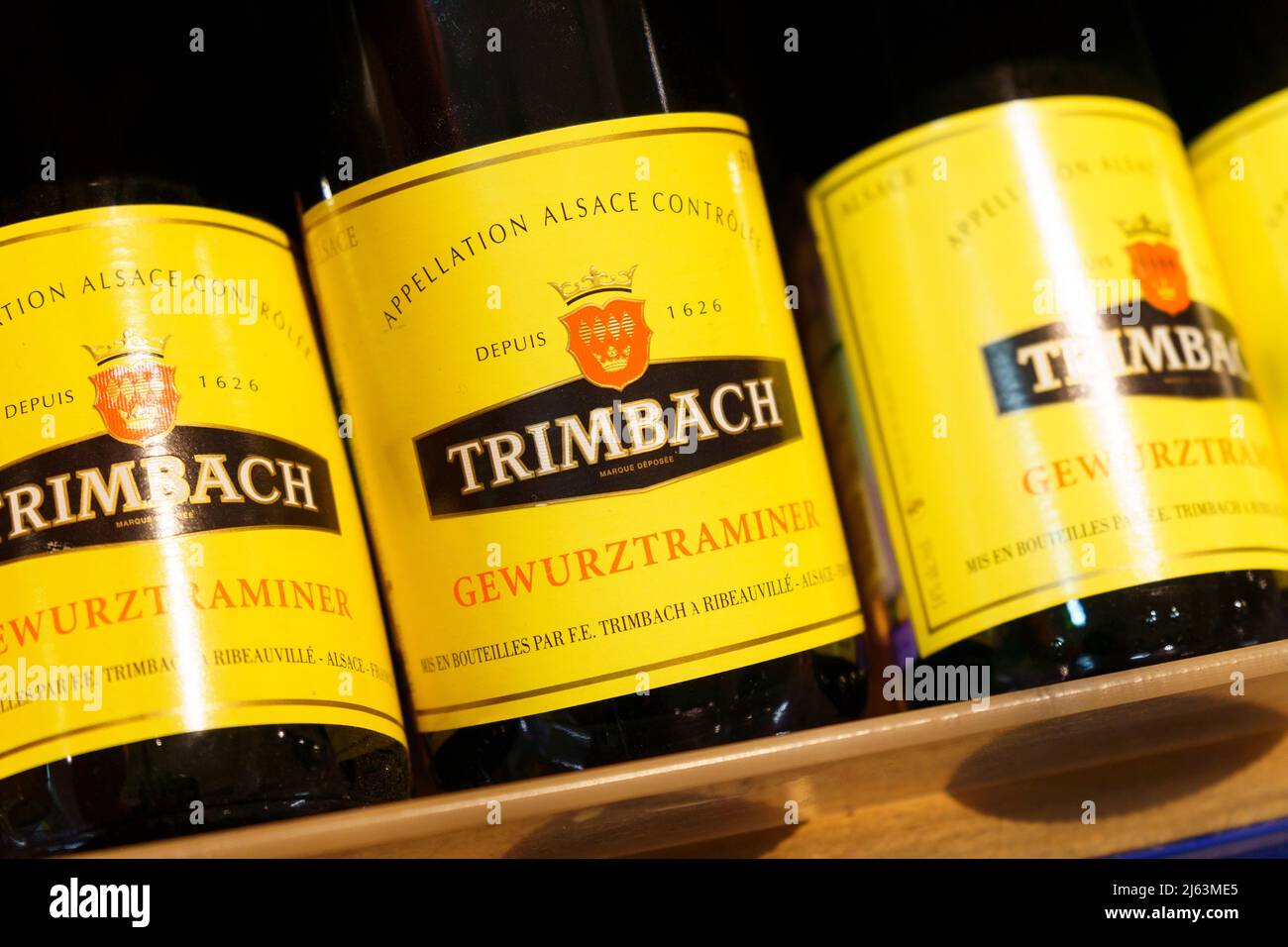 Tyumen, Russia-April 13, 2022: Gewurztraminer bottle wine close up of ...