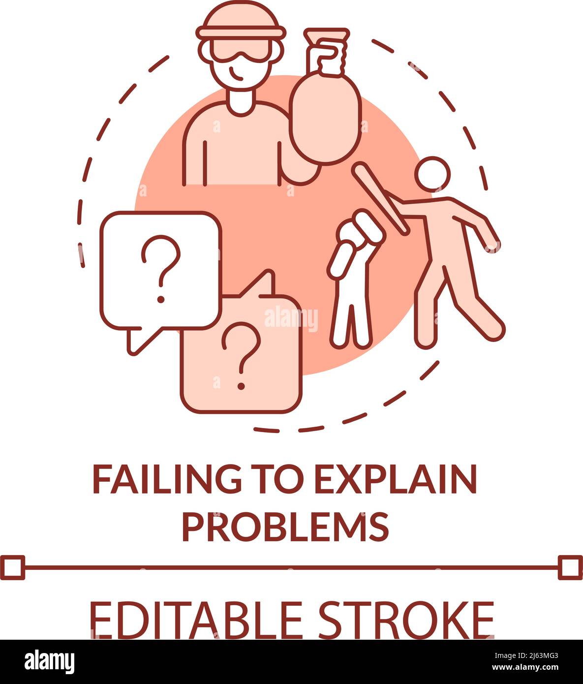 Failing to explain problems red concept icon Stock Vector Image & Art ...