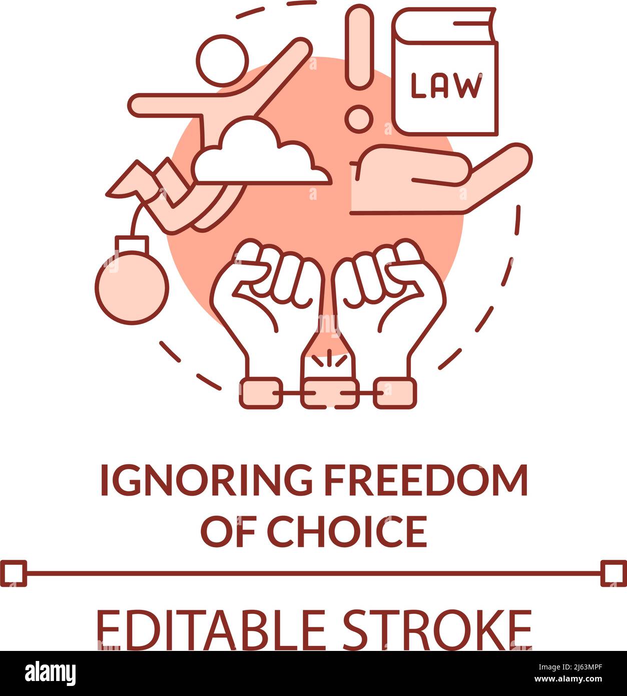 Ignoring freedom of choice red concept icon Stock Vector Image & Art - Alamy