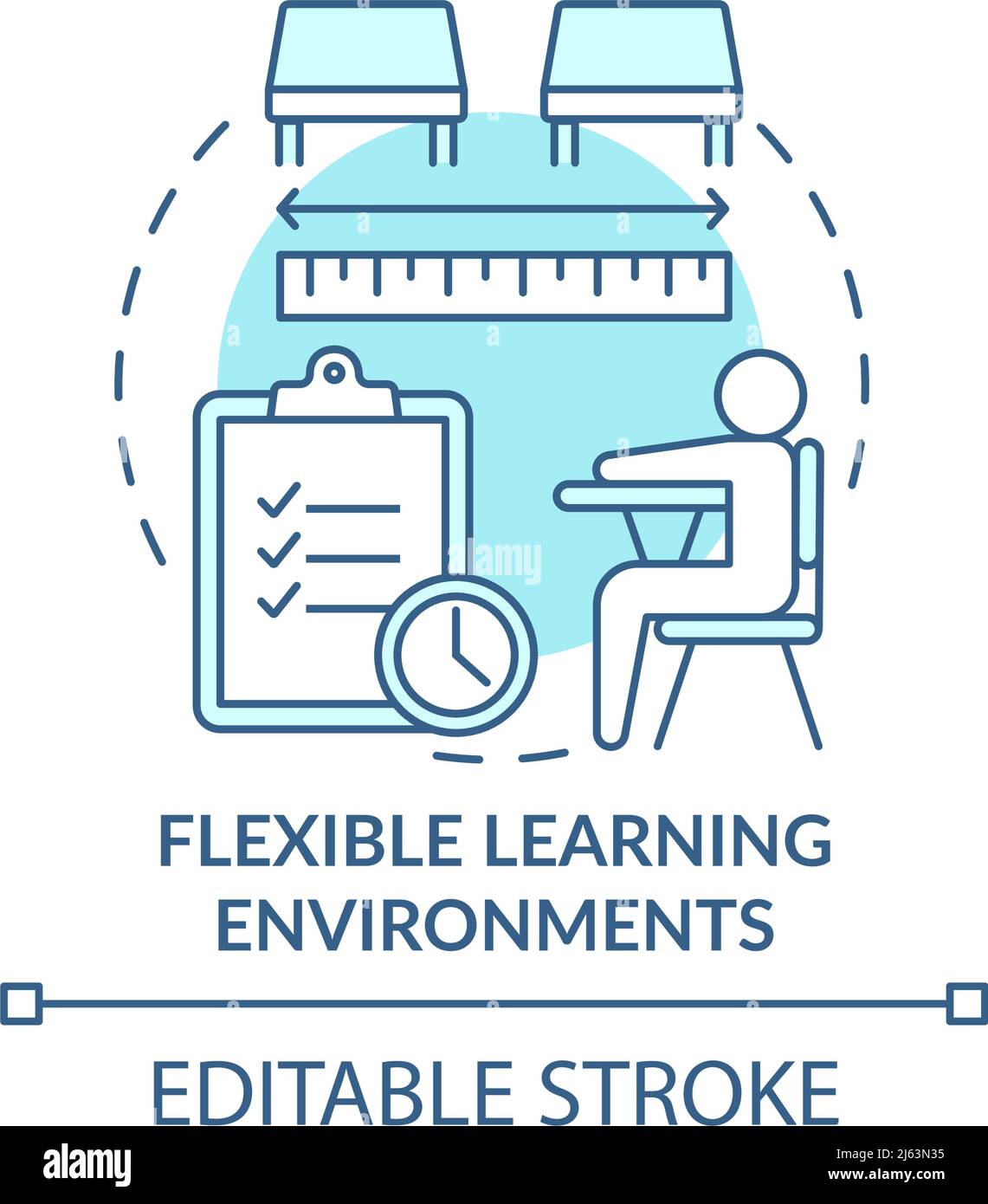Flexible learning environments turquoise concept icon Stock Vector ...