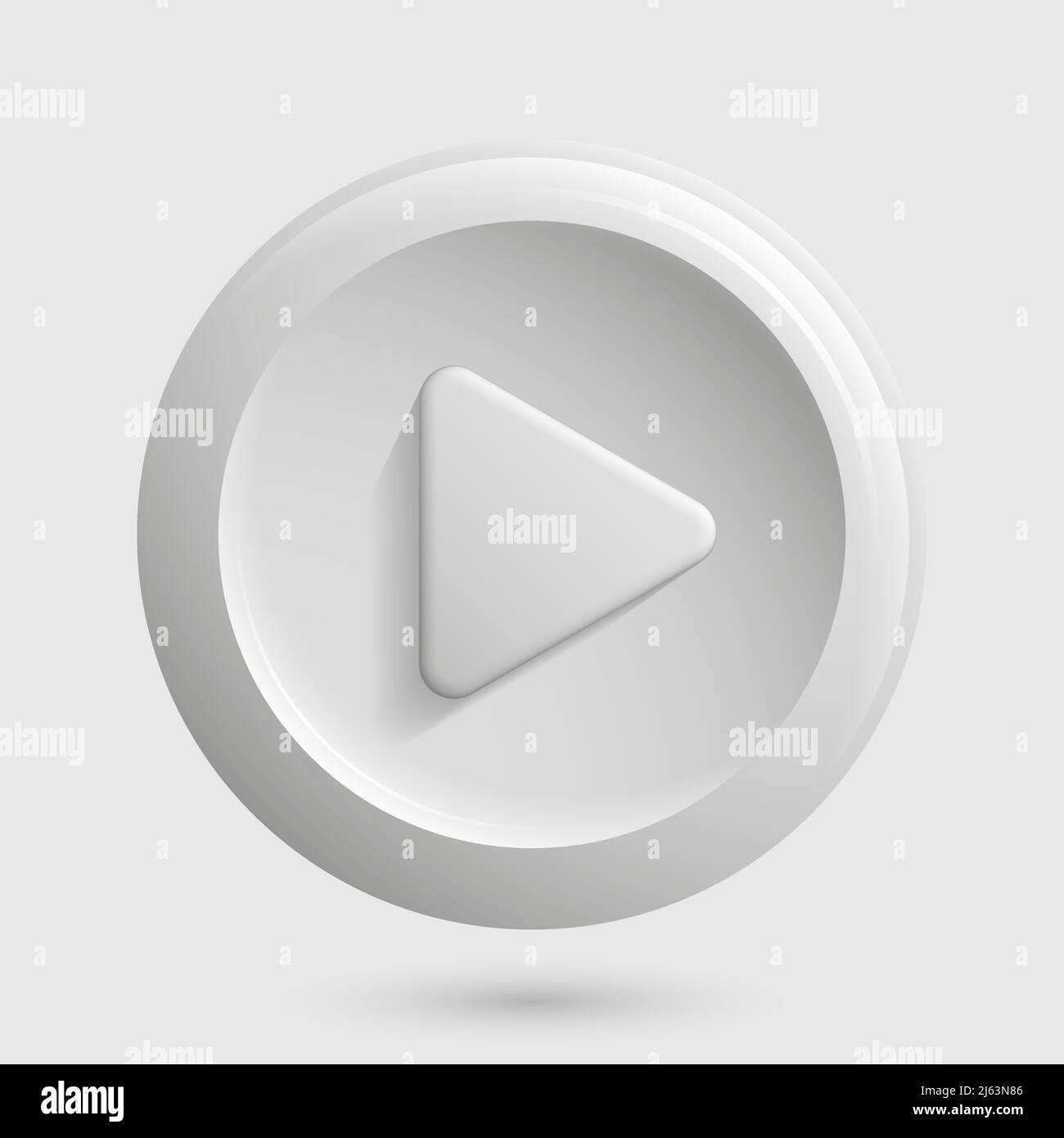 Play Icon. White Round Element. Vector illustration Stock Vector Image ...