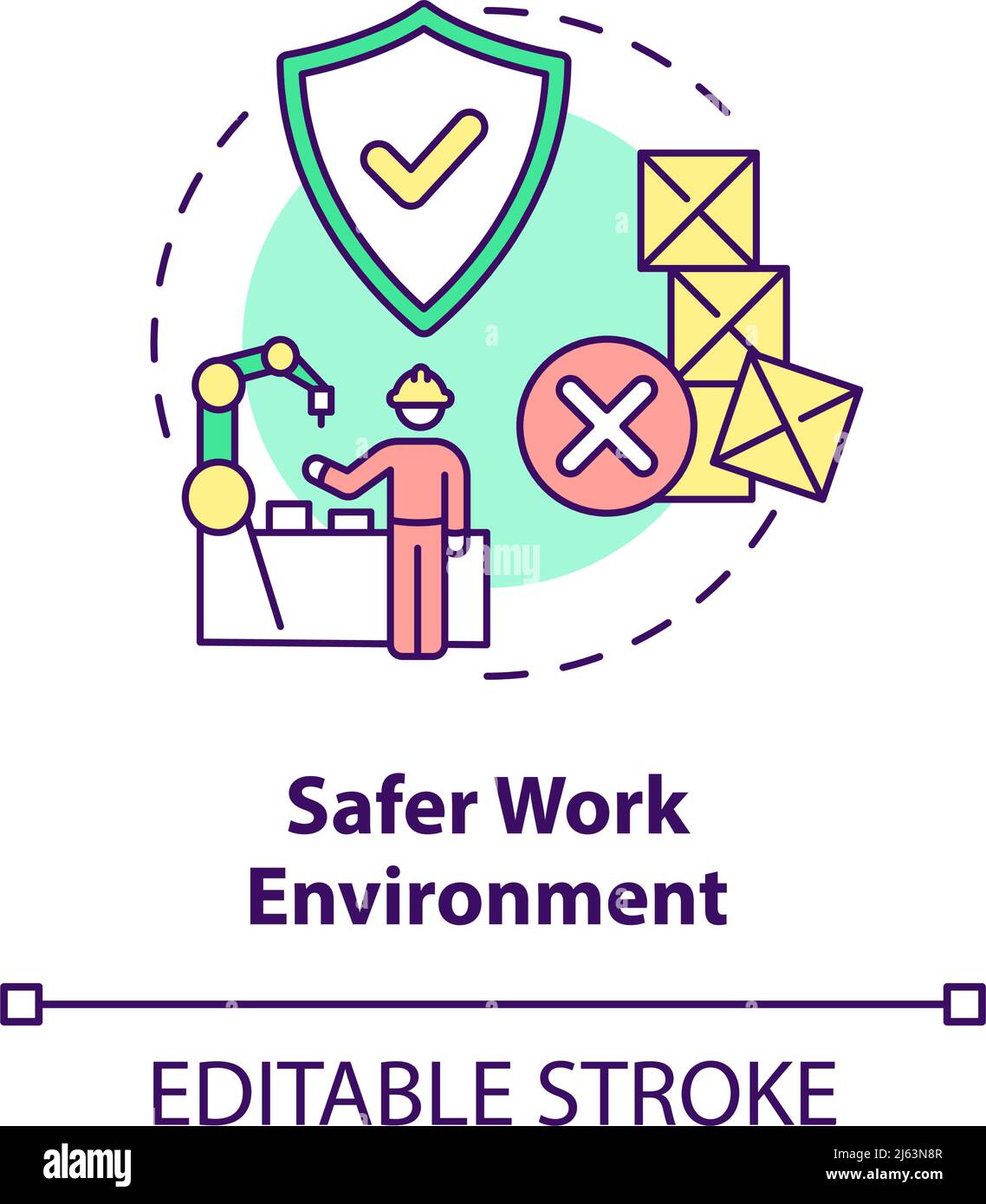 Safer work environment concept icon Stock Vector Image & Art - Alamy