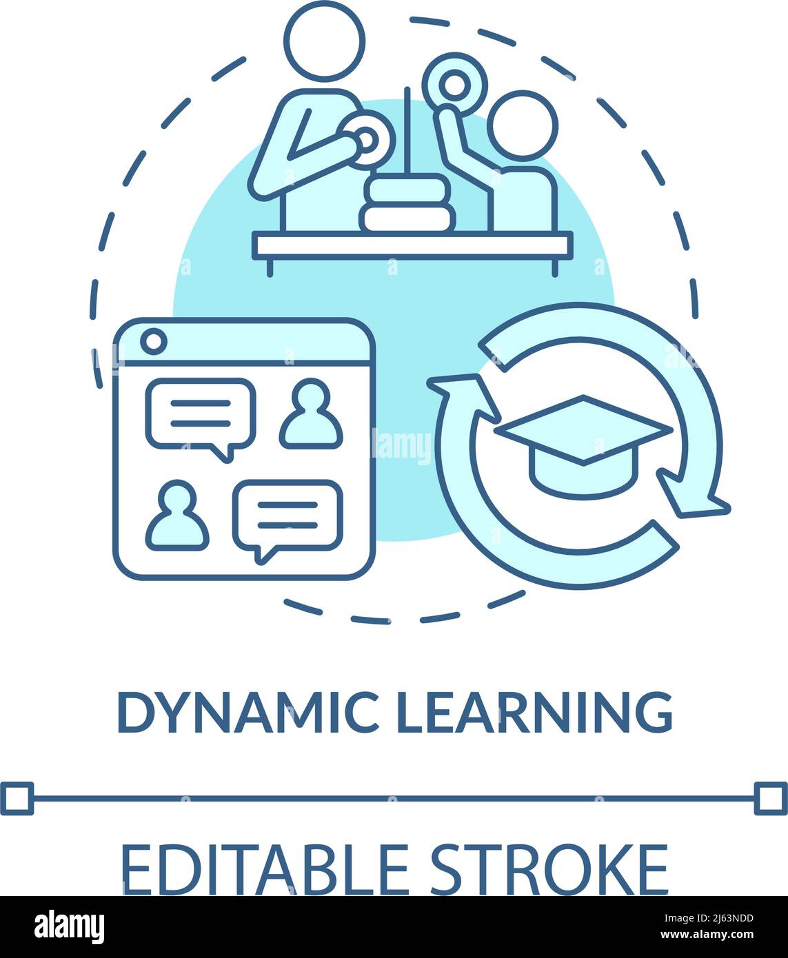 Dynamic learning turquoise concept icon Stock Vector Image & Art - Alamy