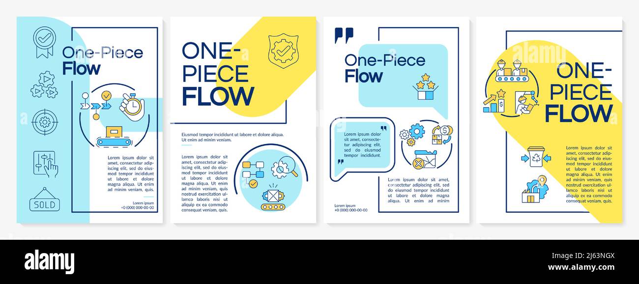 One piece flow yellow and blue brochure template Stock Vector Image ...