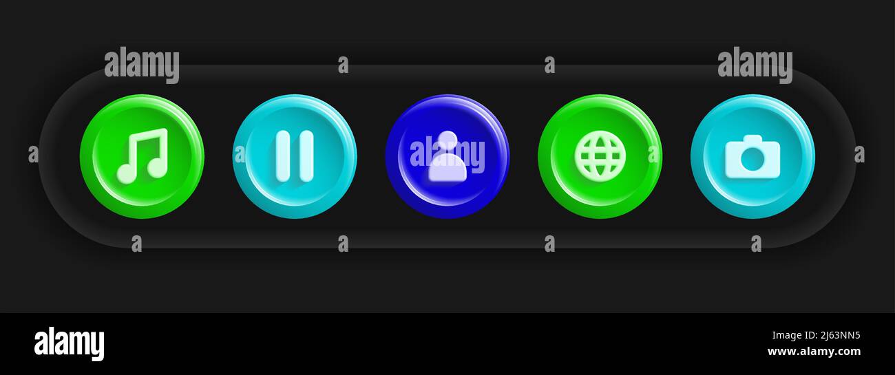 Colorful Icons. Set of Different Ui Buttons. Vector illustration Stock ... Colorful Icons. Set of Different Ui Buttons. Vector illustration Stock ...