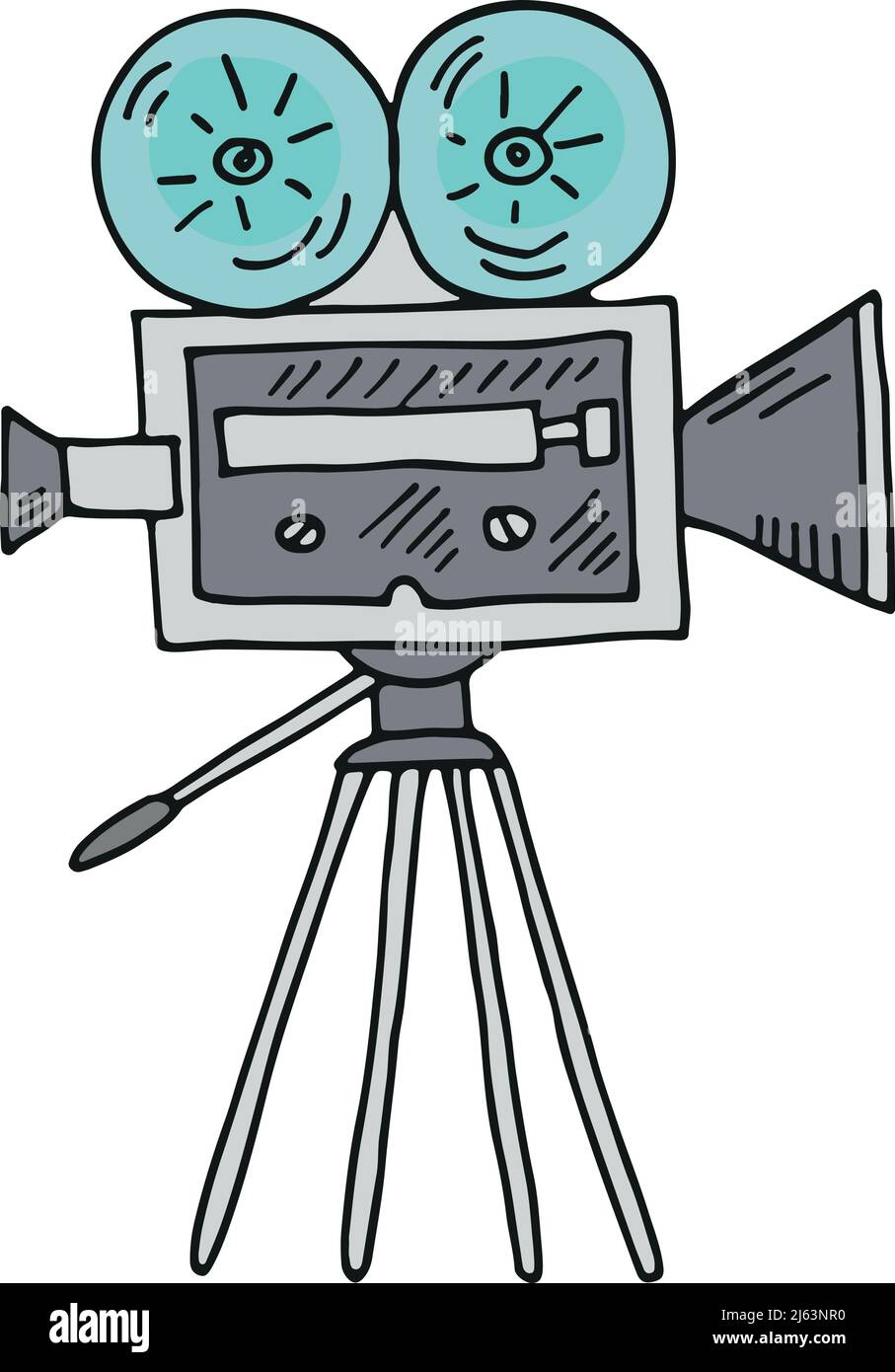 Vintage Movie Camera Drawing