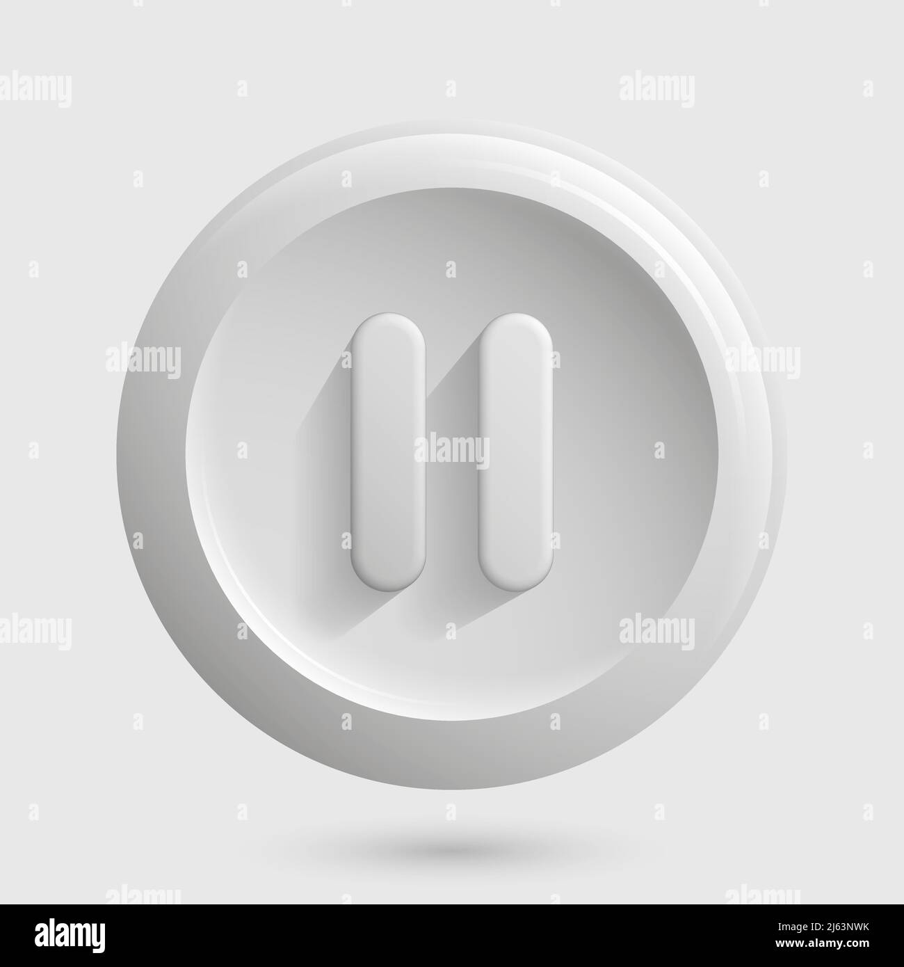 Rounded White Pause Icon. Vector illustration Stock Vector Image & Art ...