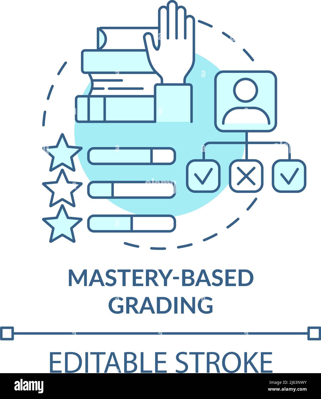 Mastery based grading turquoise concept icon Stock Vector Image & Art ...