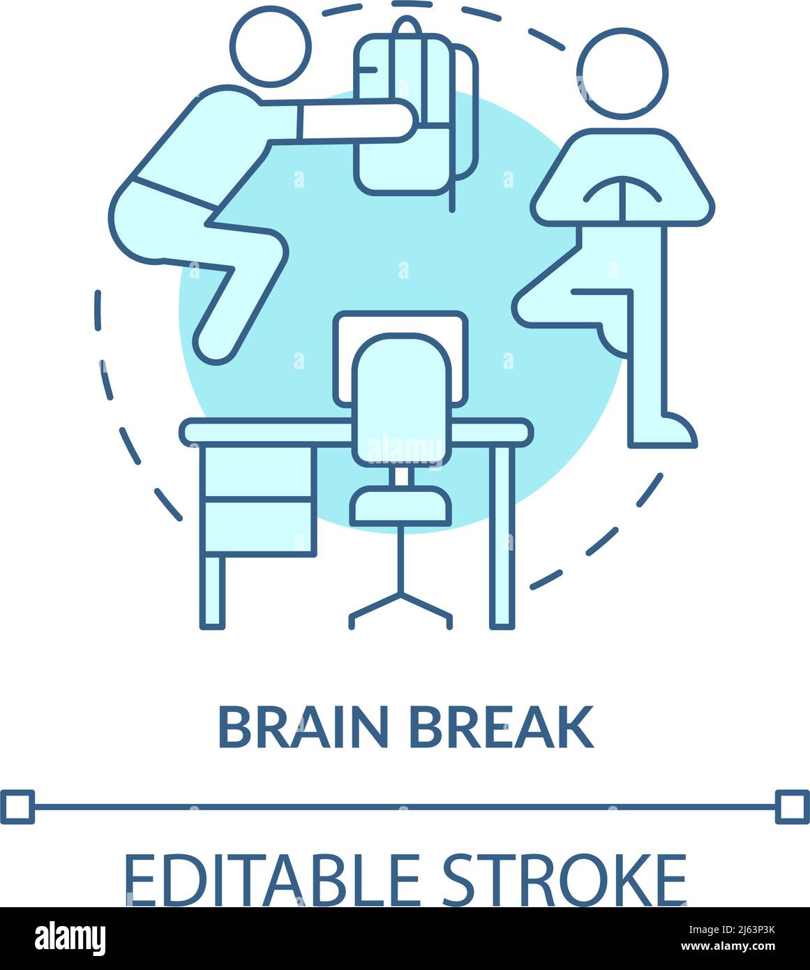 Brain break turquoise concept icon Stock Vector Image & Art - Alamy