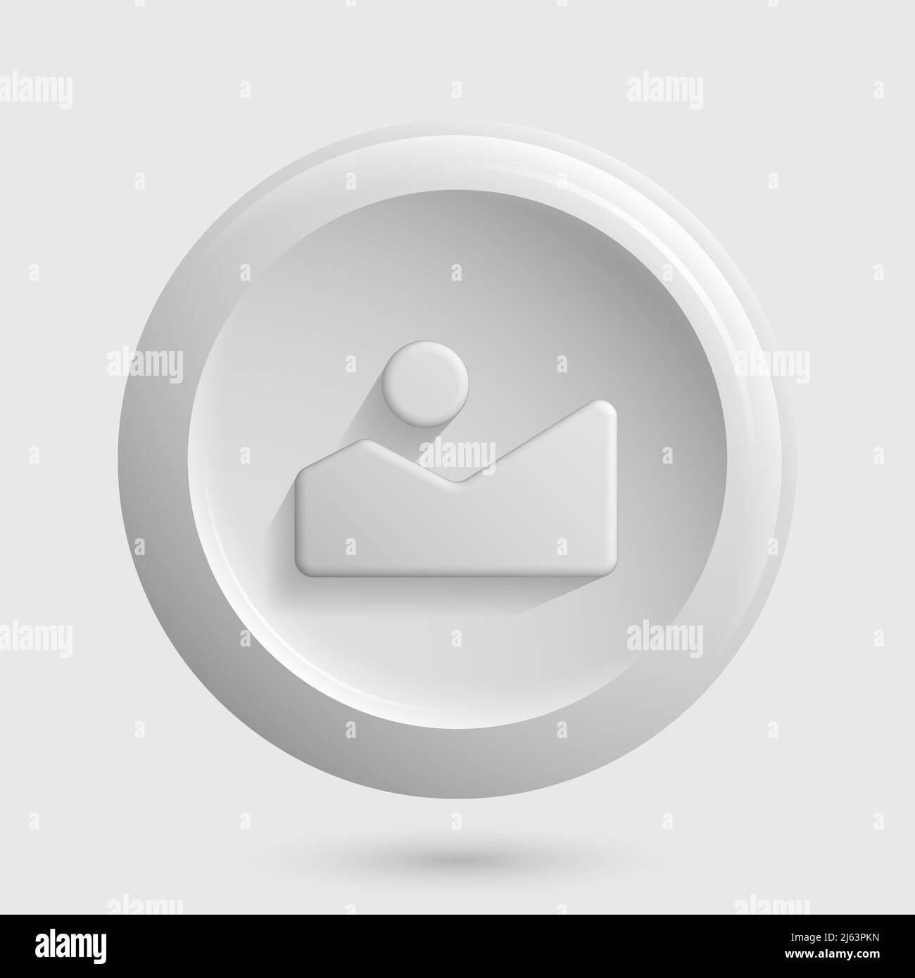 3D Gallery Icon. White Isolated App Button. Vector illustration Stock ...