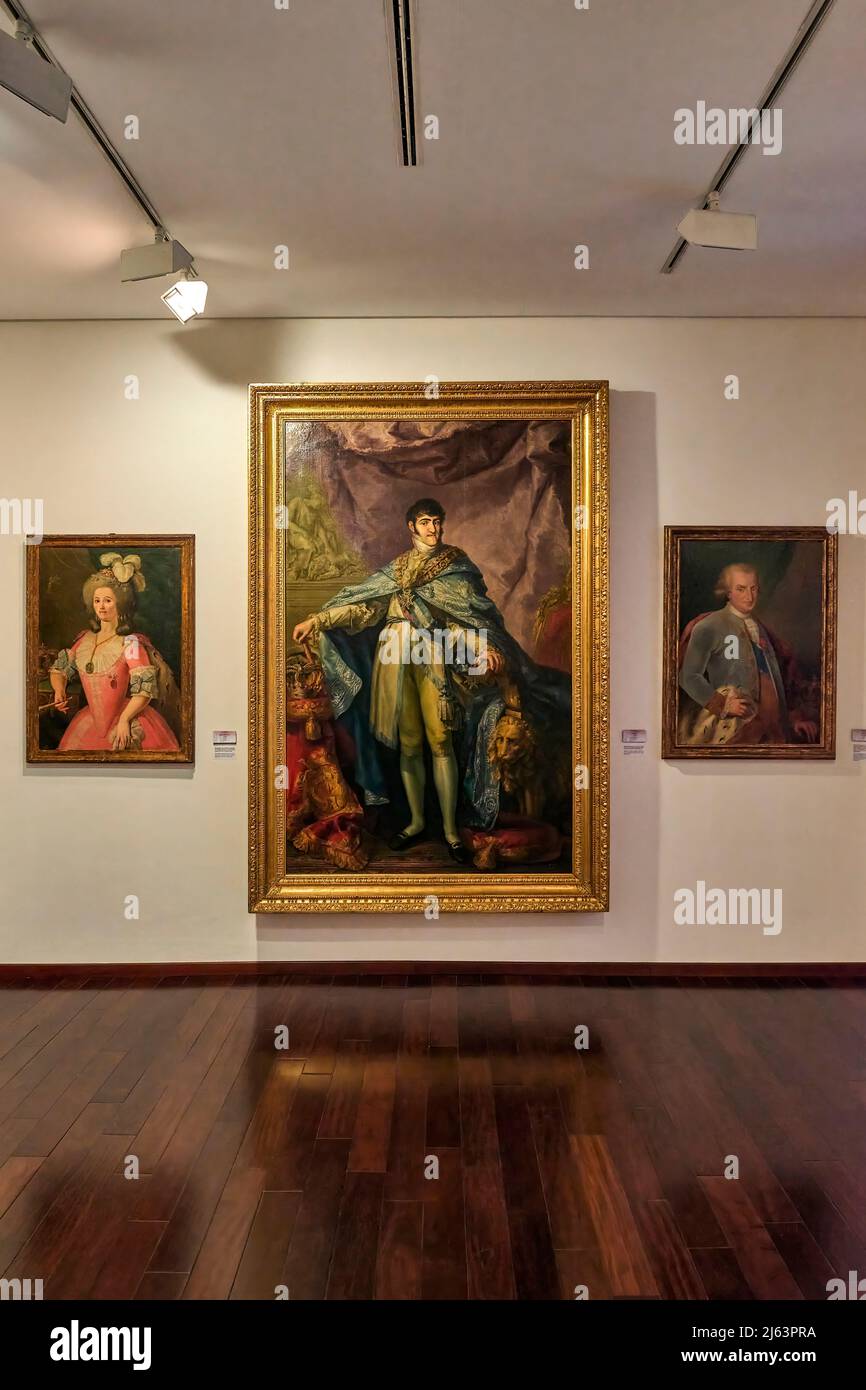 Oil canvas portrait of King Ferdinand VII of Spain, wearing the habit ...
