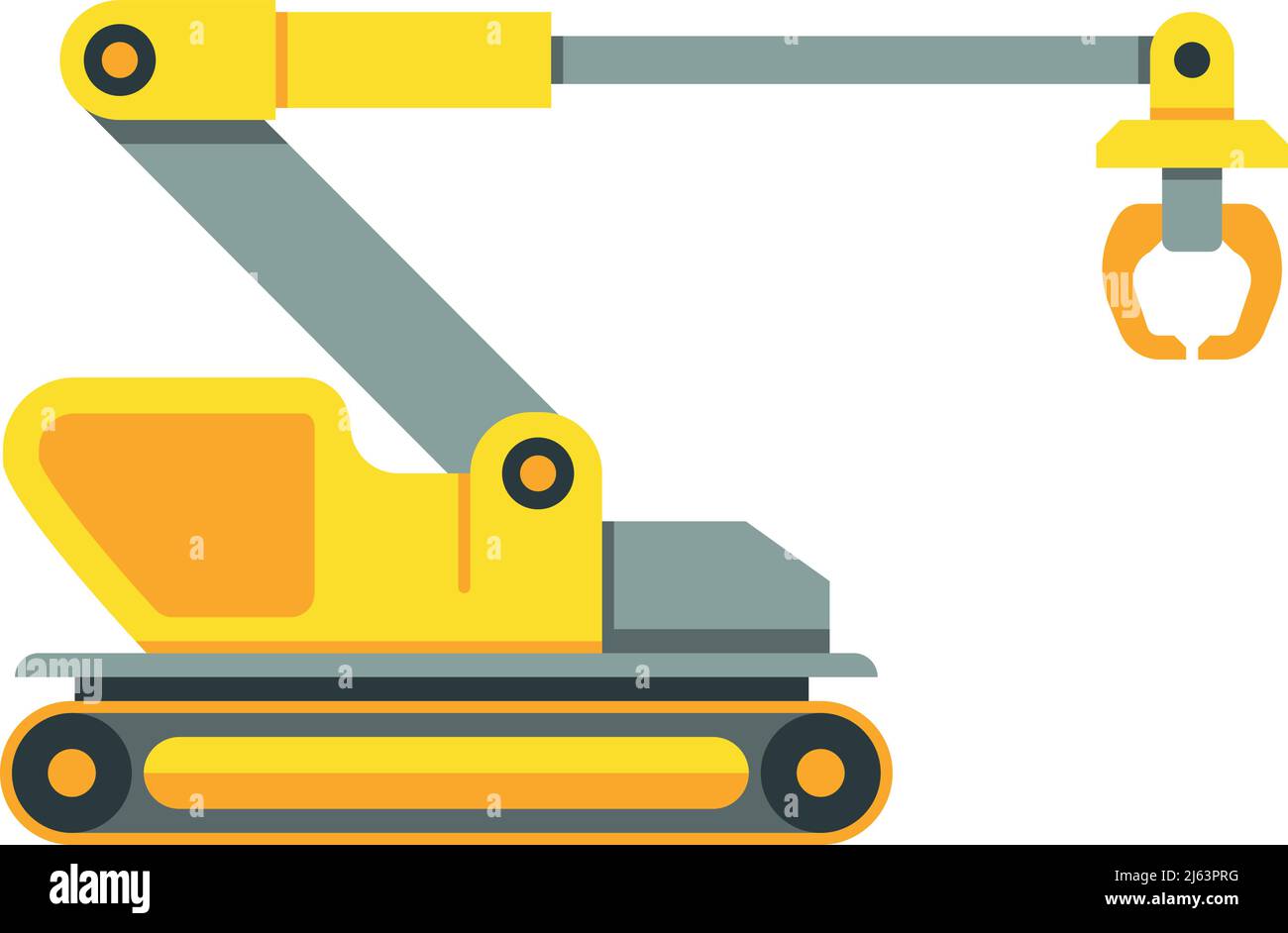 Machine robot arm. Manufactoring yellow device icon Stock Vector Image ...
