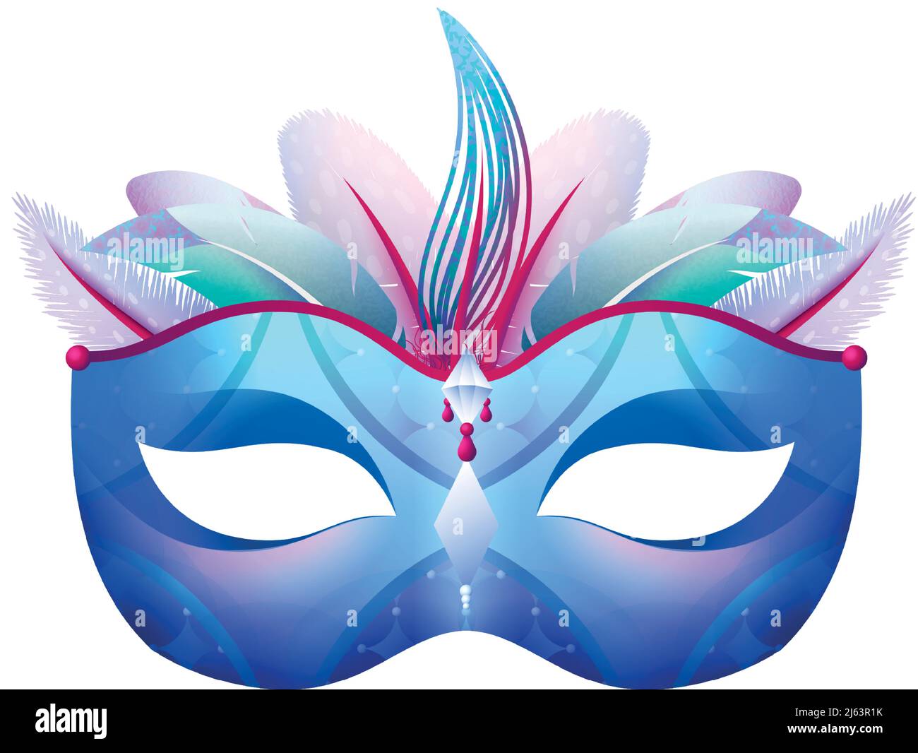 Carnival blue mask with feather Stock Vector Images - Alamy