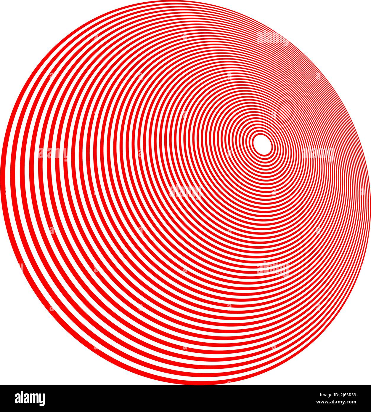 Concentric radial circles, rings design element icon. Stock vector ...