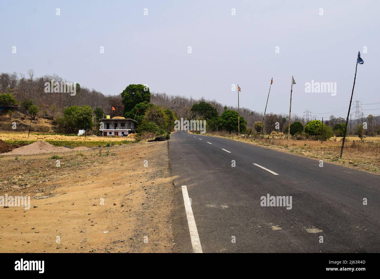 Highway road on ghat mountain area in forest in madhya pradesh with ...