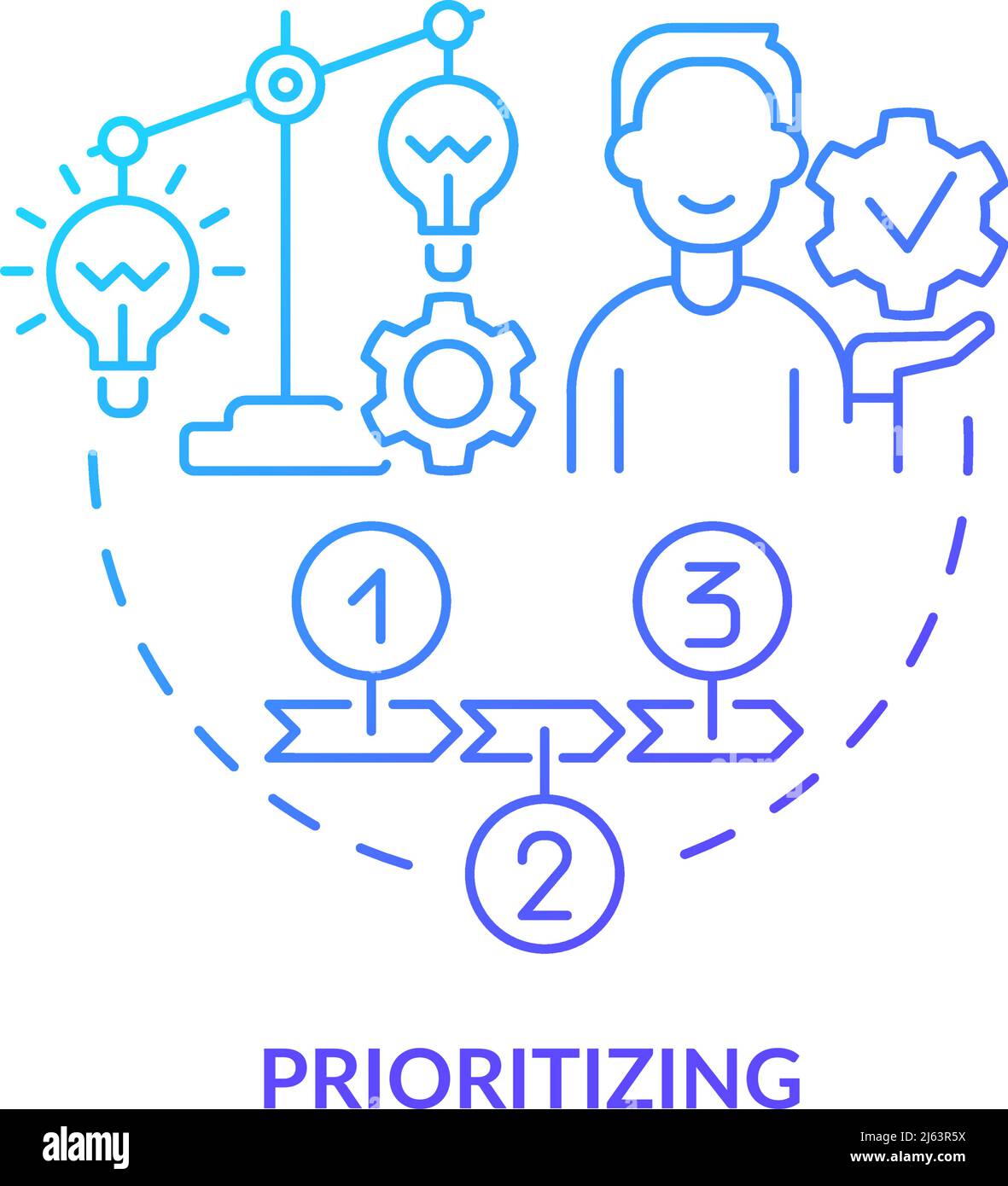 Prioritizing blue gradient concept icon Stock Vector Image & Art - Alamy