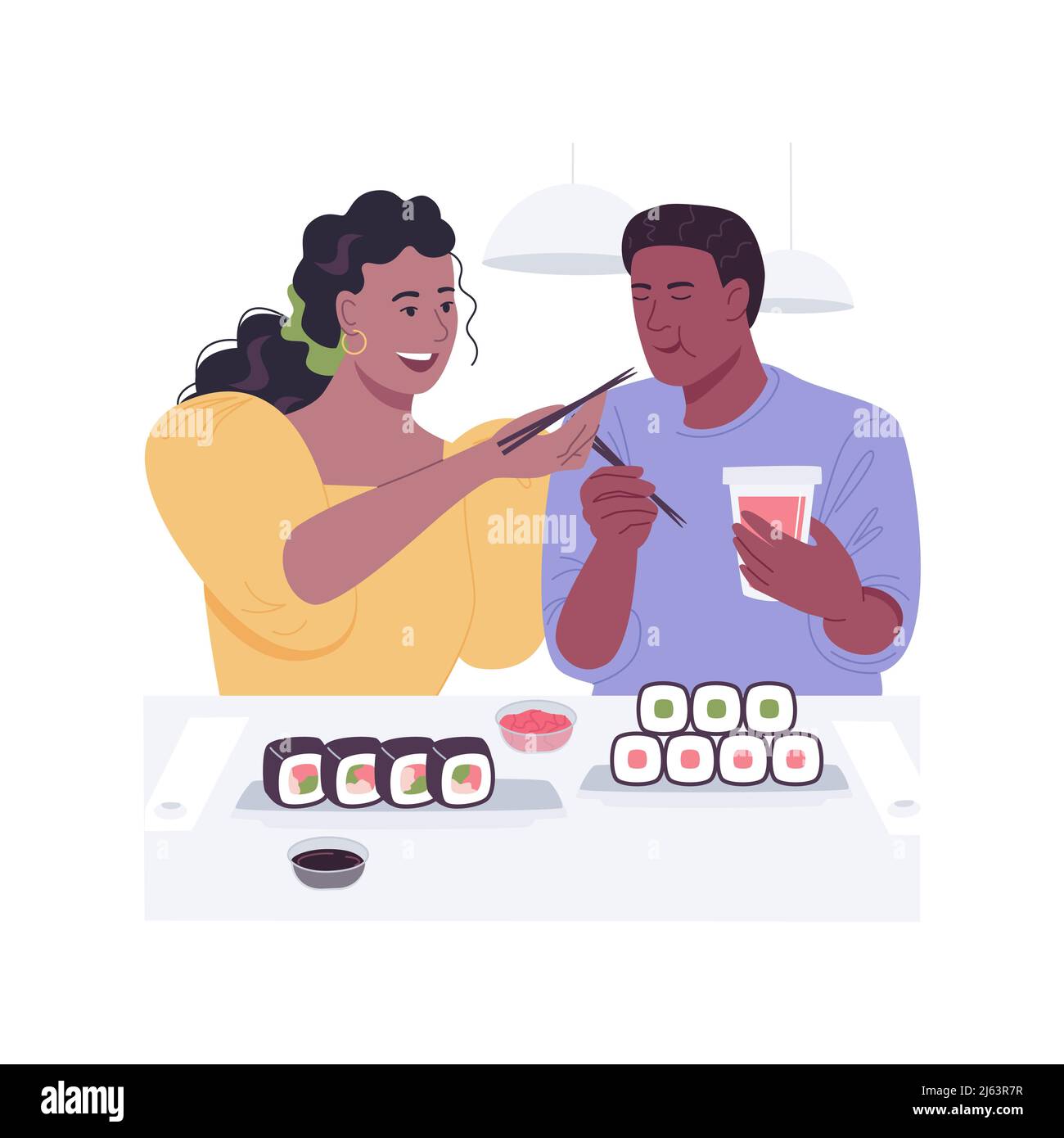 Sushi place isolated cartoon vector illustrations Stock Vector Image ...