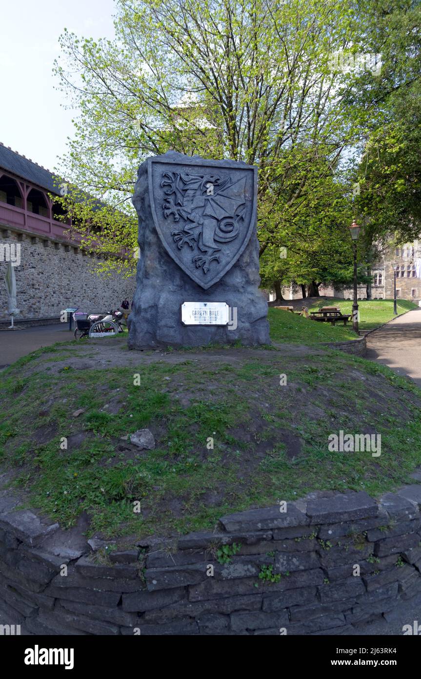 Gareth Bale plaque at Cardiff Castle, Spring 2022. Welsh professional ...