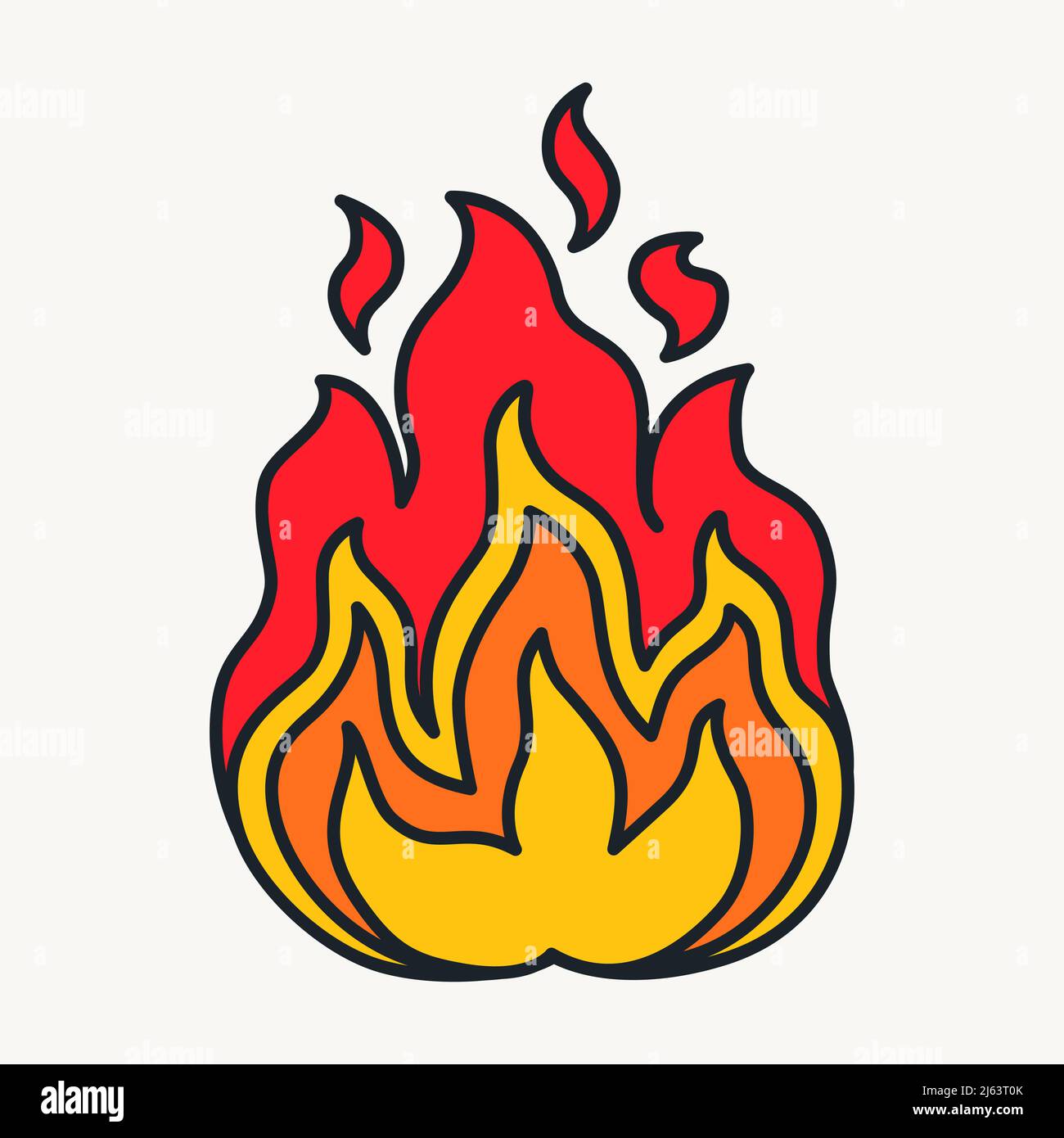 Cartoon vector funny cute Comic characters, fire Stock Vector Image ...