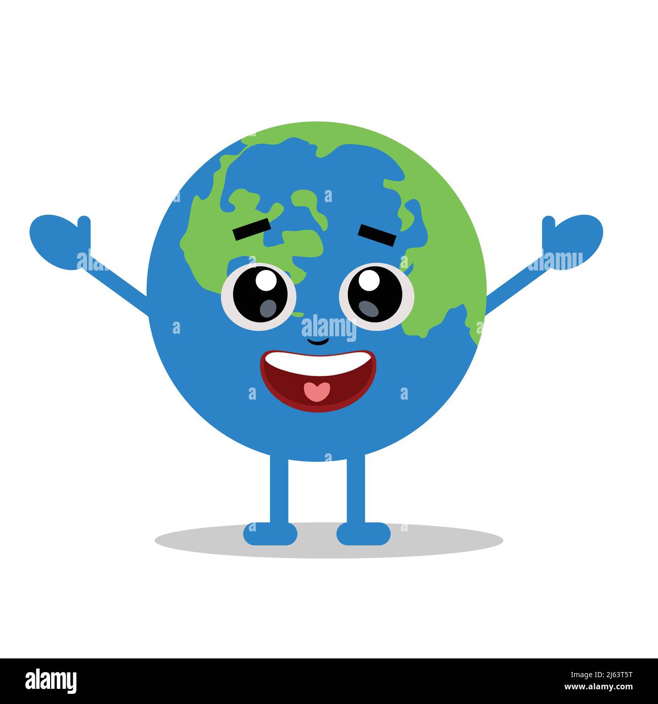 Earth Cartoon Mascot Character Vector illustration Stock Vector Image ...