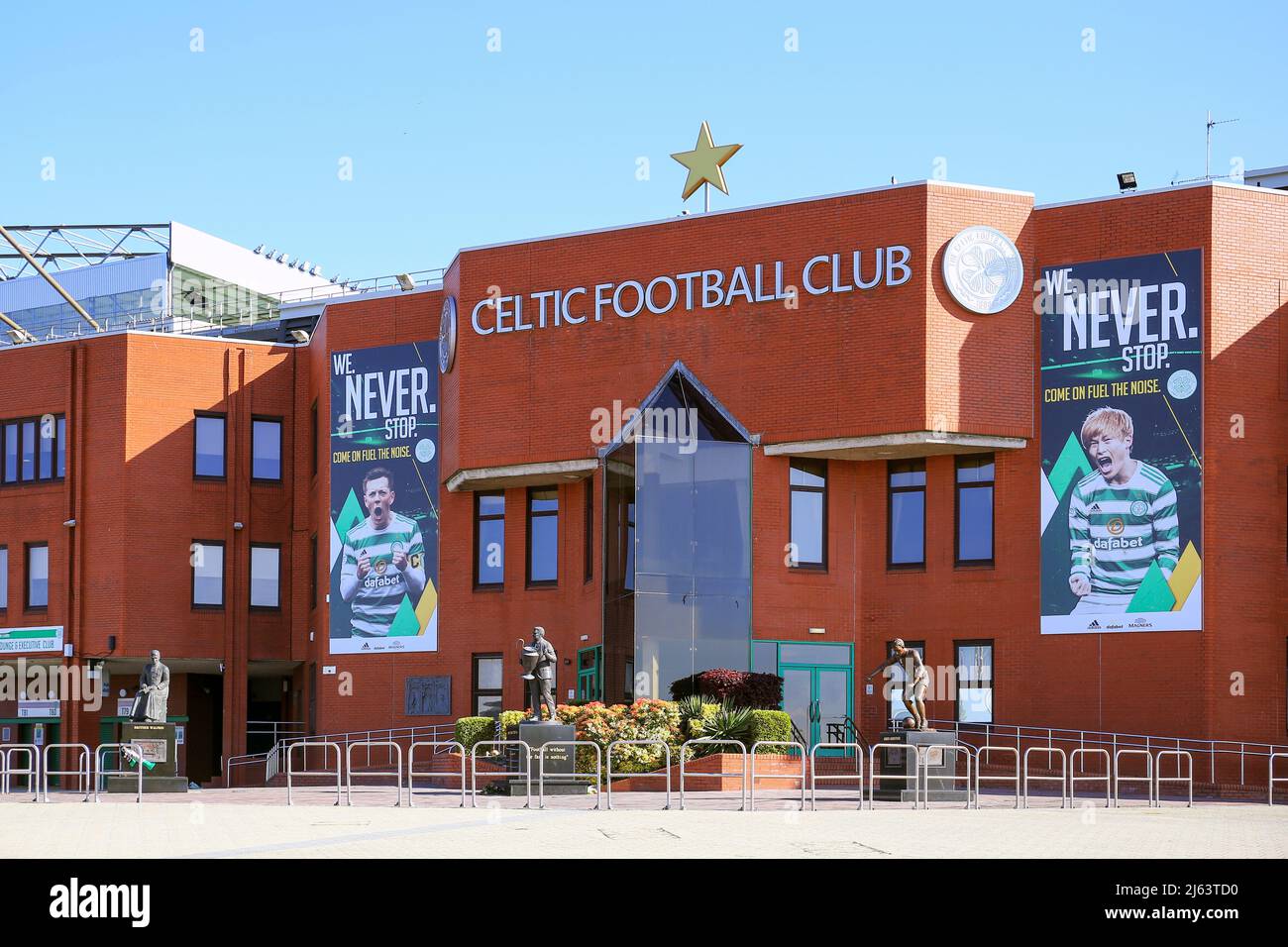 Front entrance to Parkhead football stadium, the home of Celtic FC ...