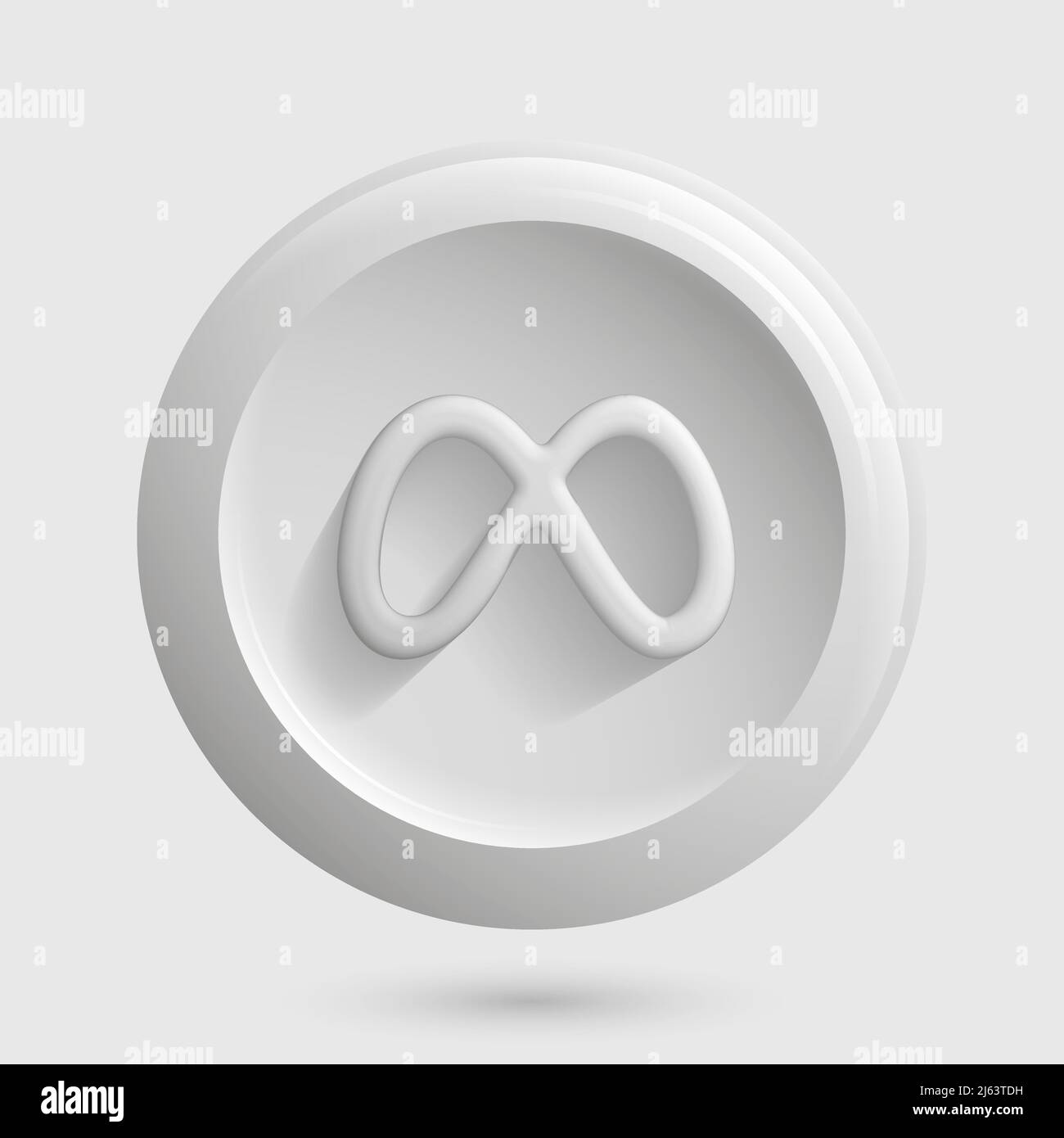 New Social Media. Round 3D Icon. Light Isolated Infinity Symbol. Vector ...