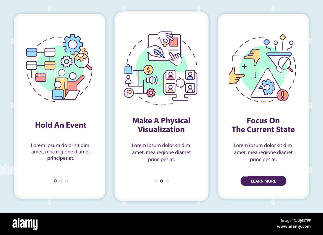 Value stream mapping best practices onboarding mobile app screen Stock Vector Image & Art - Alamy