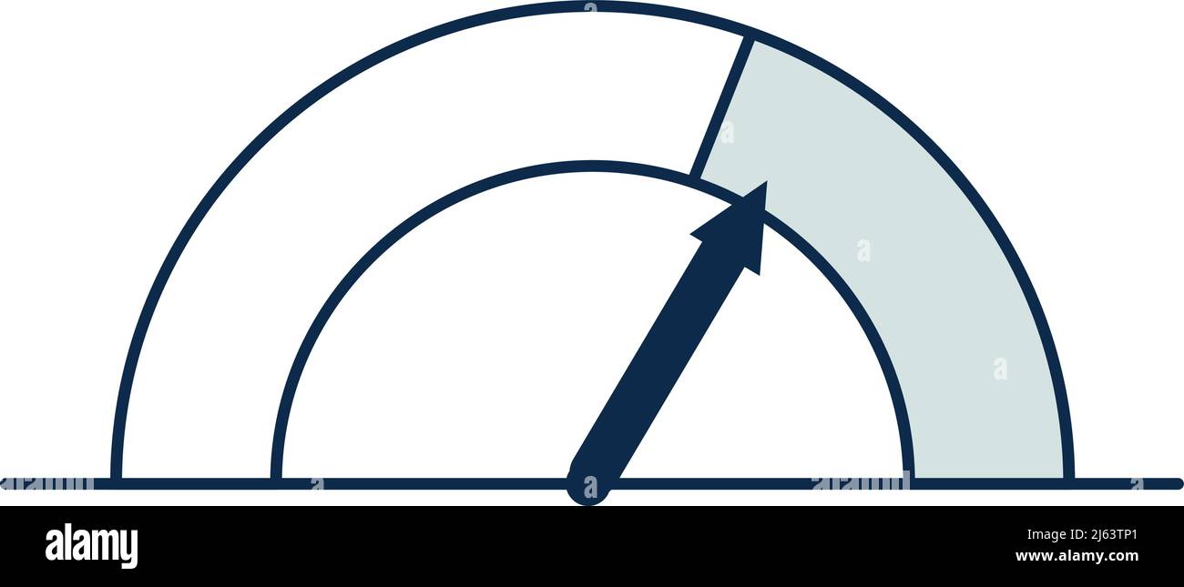 Semi circle indicator with arrow. Round gauge icon Stock Vector Image ...