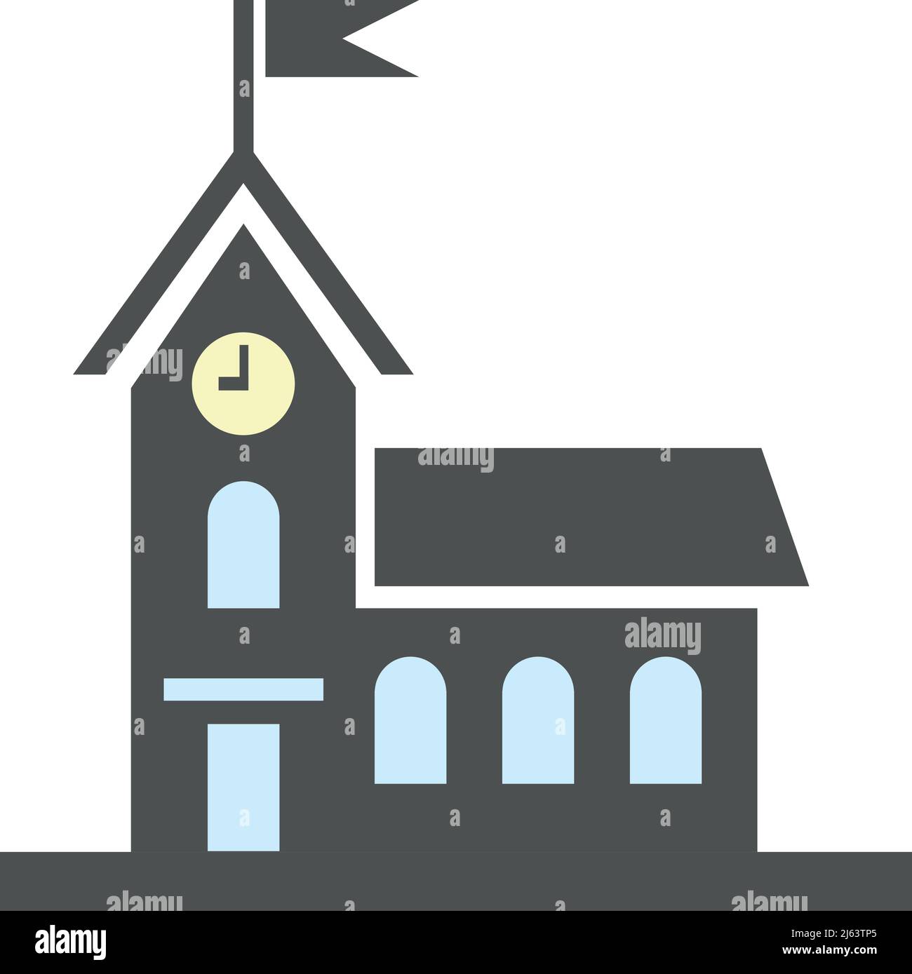 Old city building icon. Vintage construction. University front Stock ...