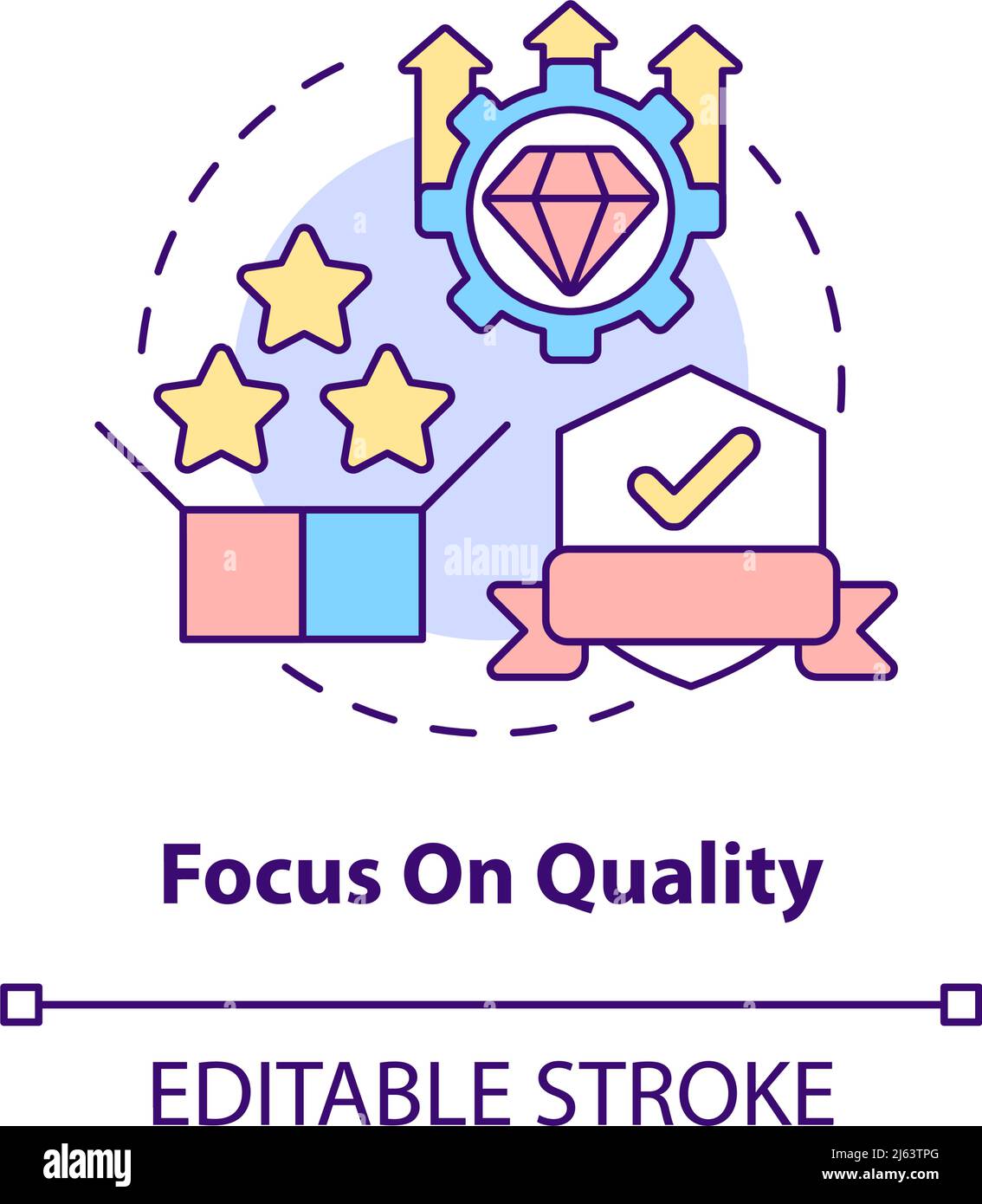 Focus on quality concept icon Stock Vector Image & Art - Alamy