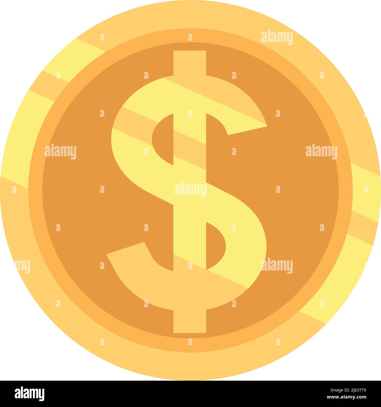 Golden dollar coin icon. Cartoon money symbol Stock Vector Image & Art ...