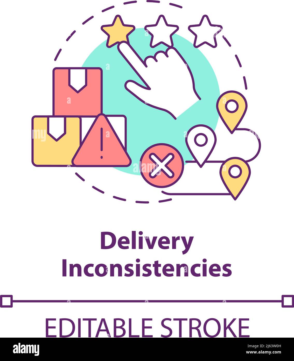 Delivery inconsistencies concept icon Stock Vector Image & Art - Alamy