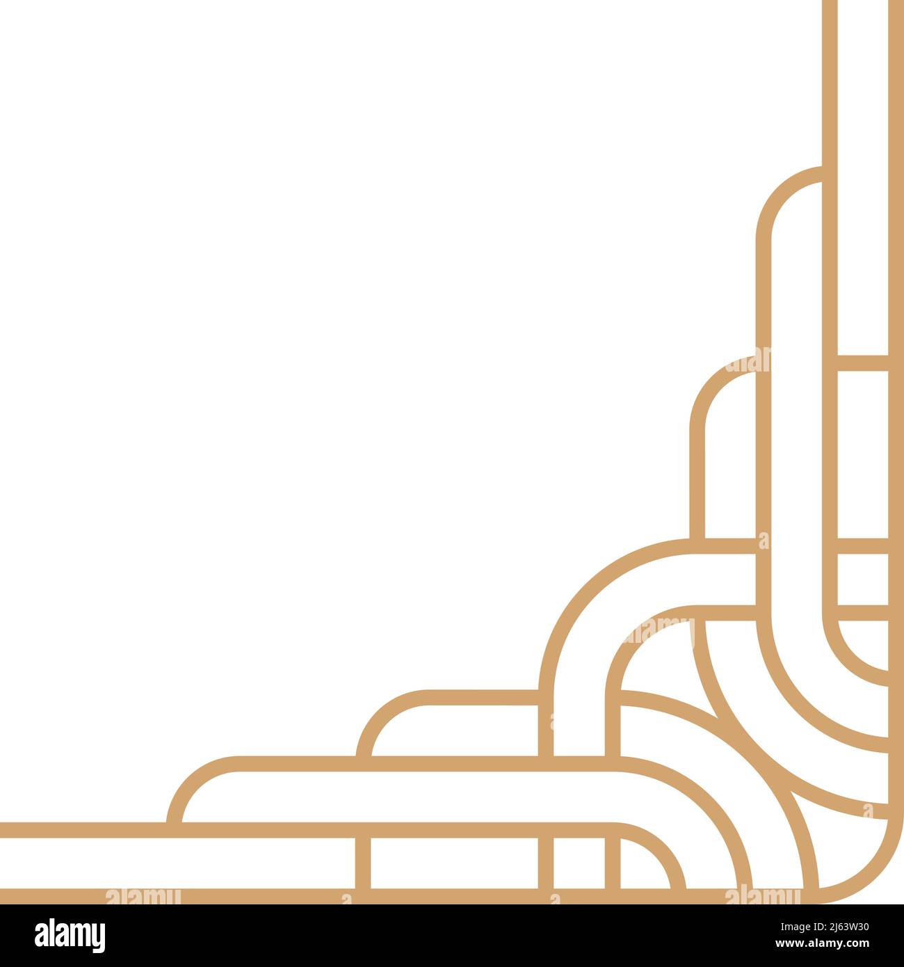 Art deco corner. Golden geometric pattern border Stock Vector Image ...