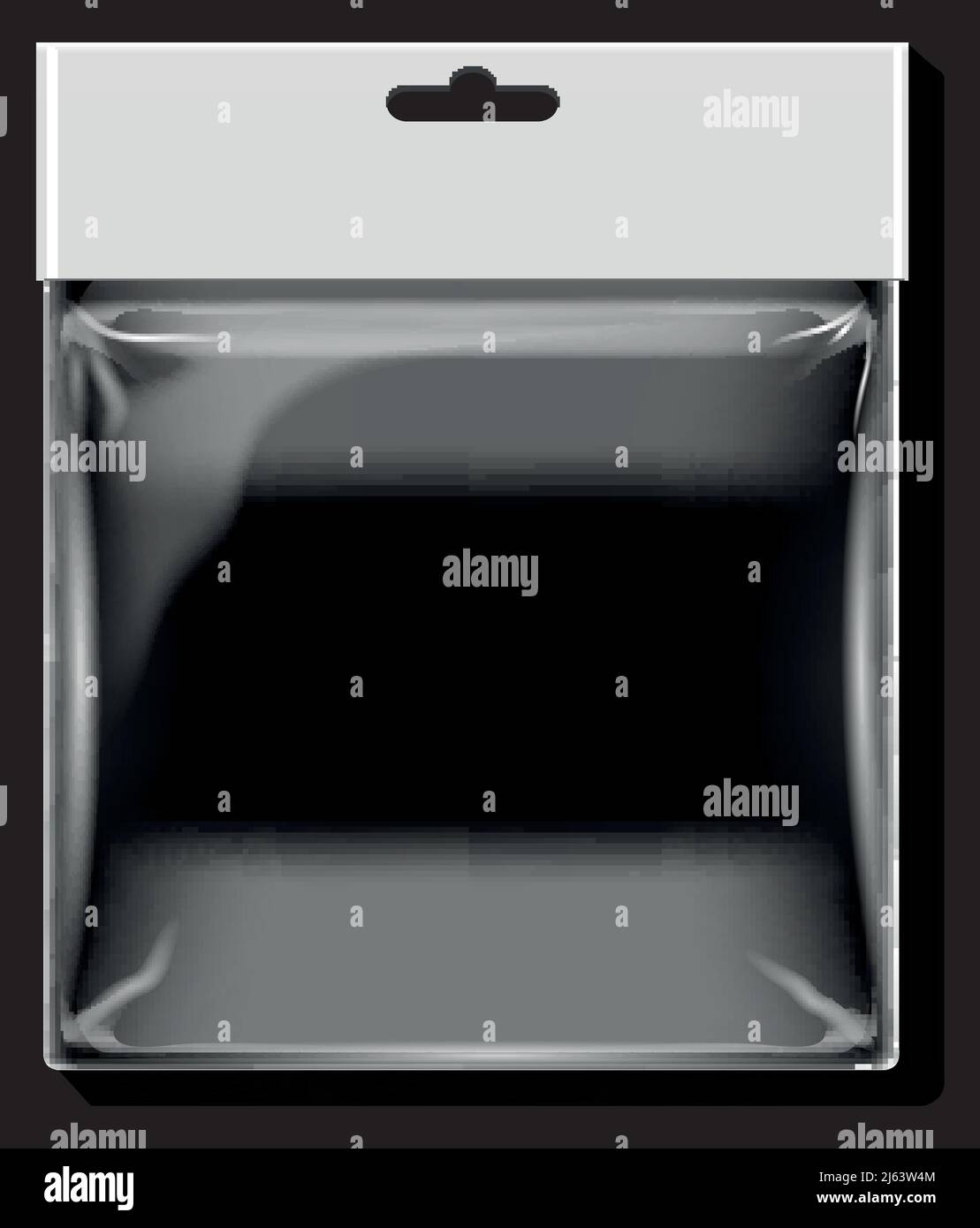 Transparent plastic pouch. Empty clear realistic mockup Stock Vector ...