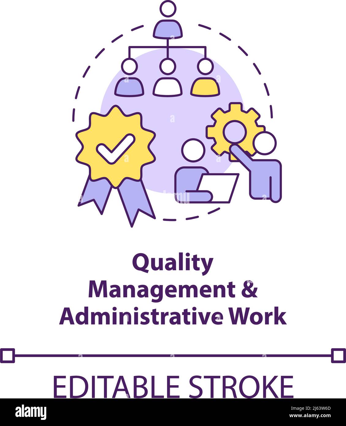 Quality management and administrative work concept icon Stock Vector ...