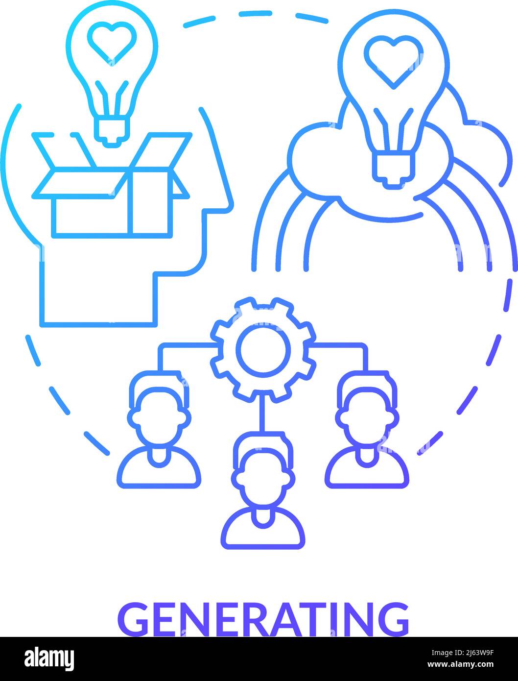 Generating blue gradient concept icon Stock Vector Image & Art - Alamy